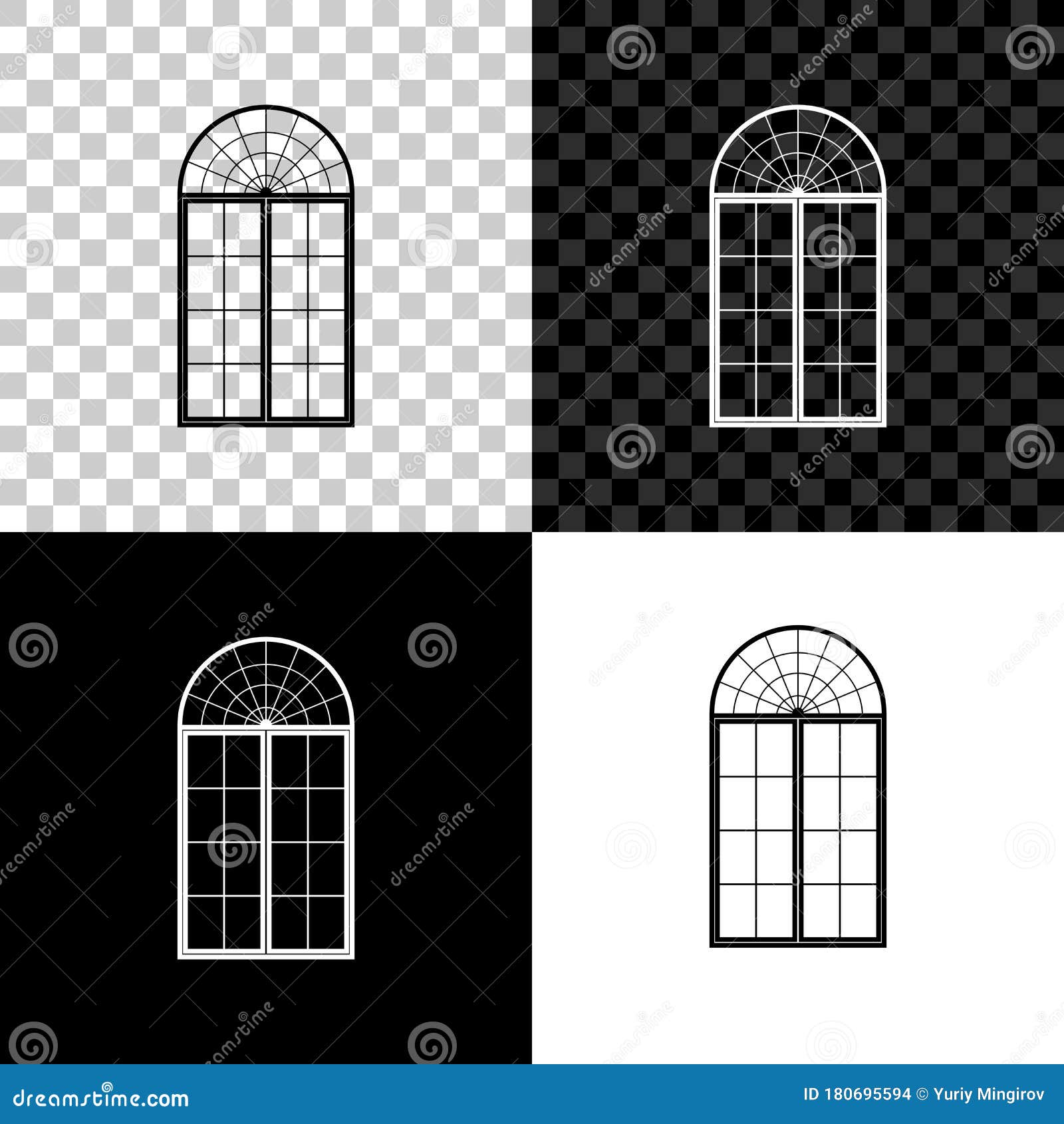 Window Icon Isolated on Black, White and Transparent Background. Vector ...