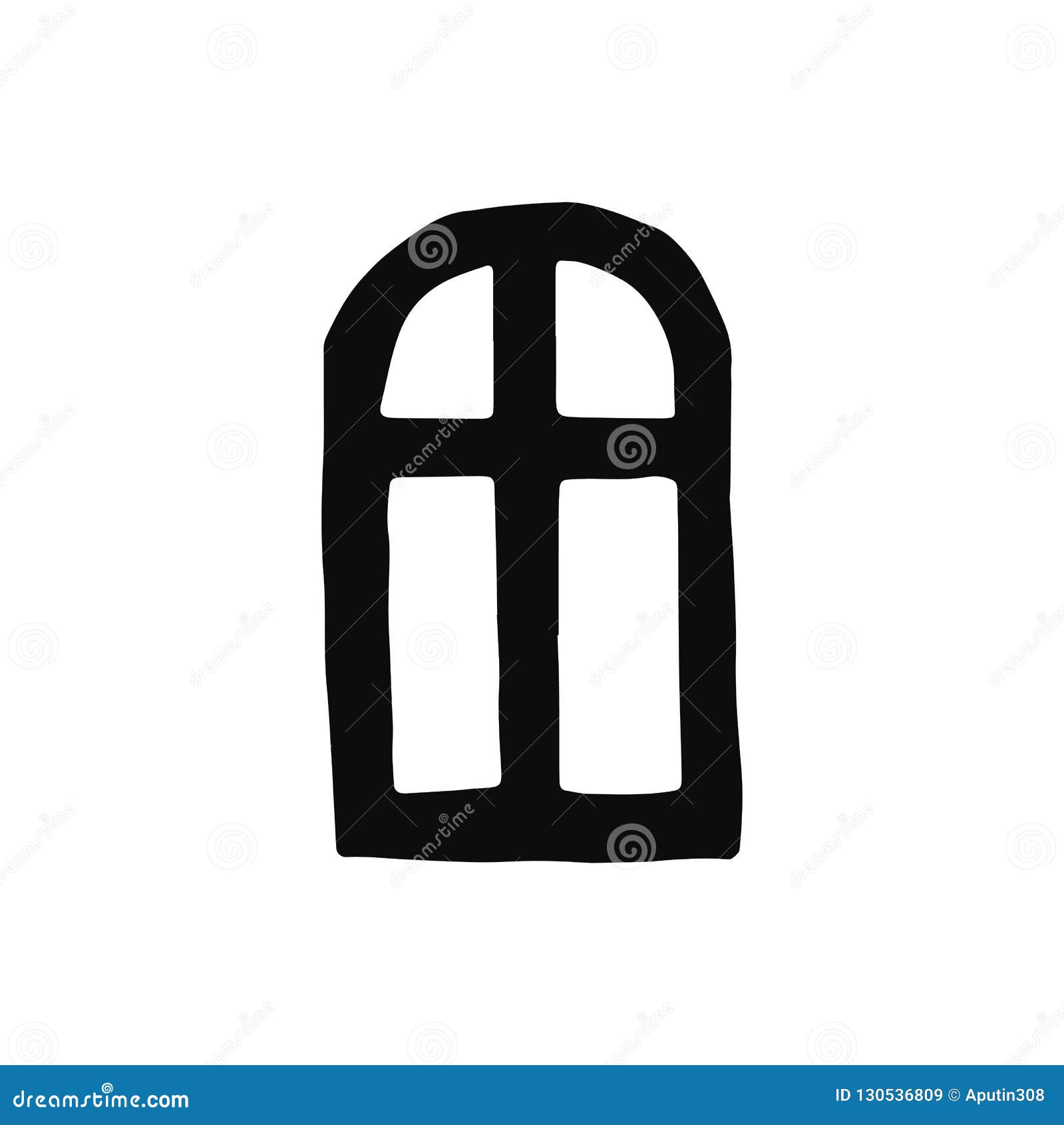 Window Icon. Isolated Sketch for Infographic Object on Light Background ...