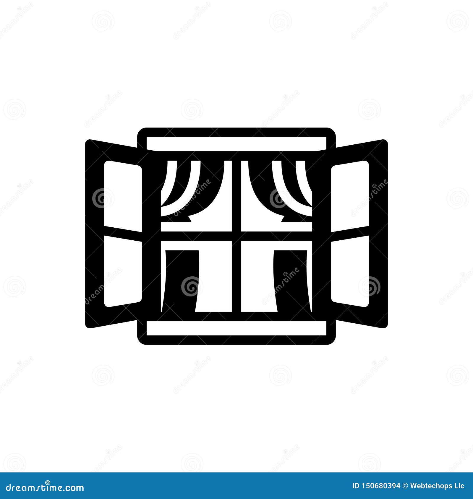 Black Solid Icon for Window, Skylight and Spiracle Stock Vector ...
