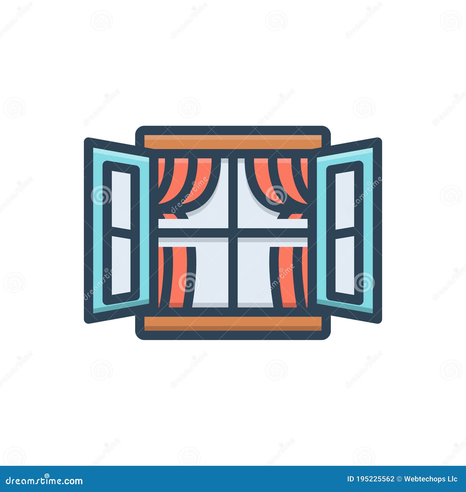 Color Illustration Icon for Window, Skylight and Spiracle Stock ...
