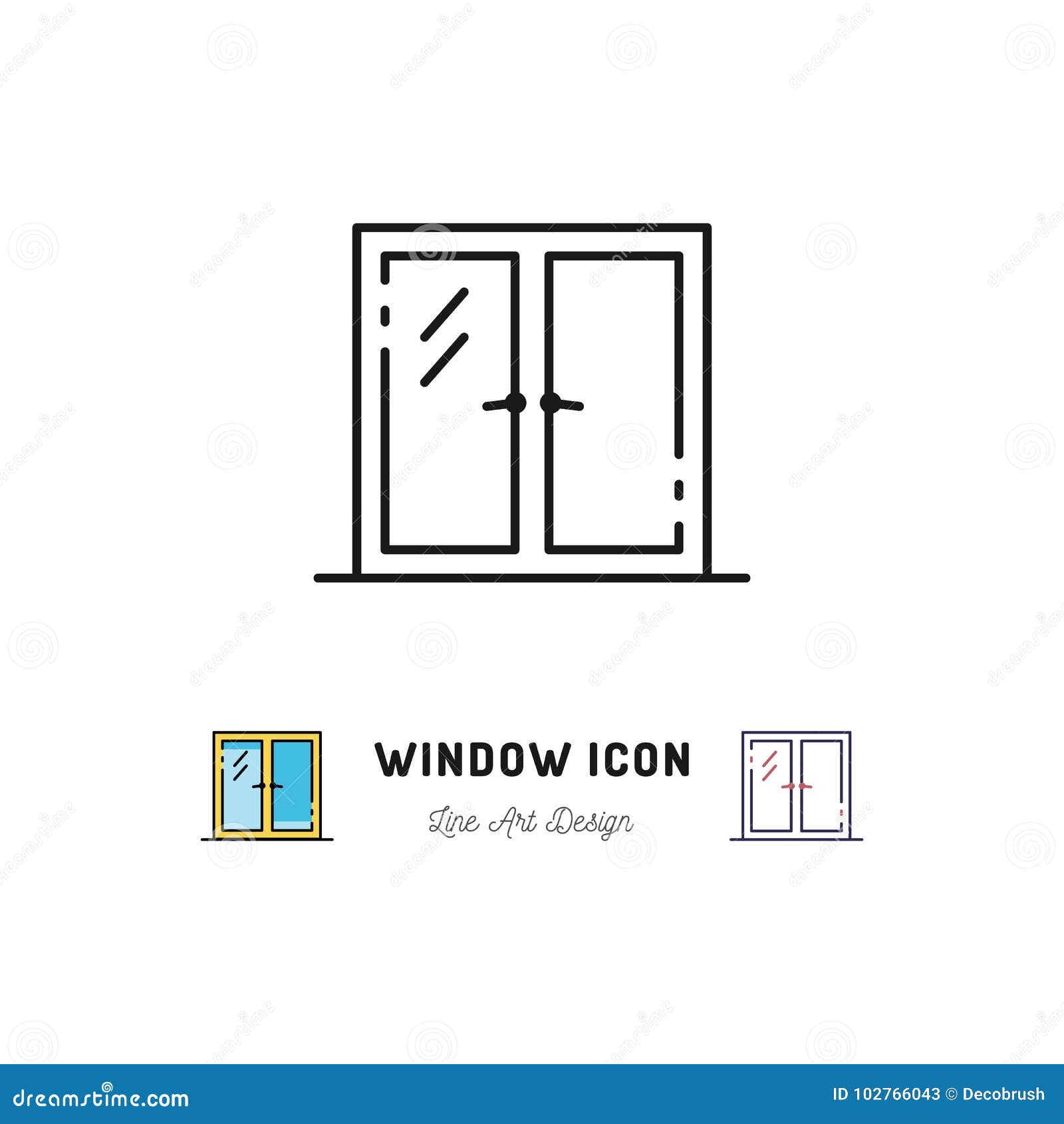 Window Icon Set Symbol In Outline Flat Style. Windows Outline ...
