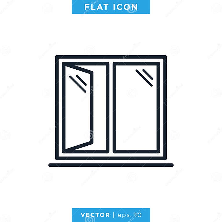 Window Icon Vector Logo Design Template. Editable Stroke Stock Vector ...