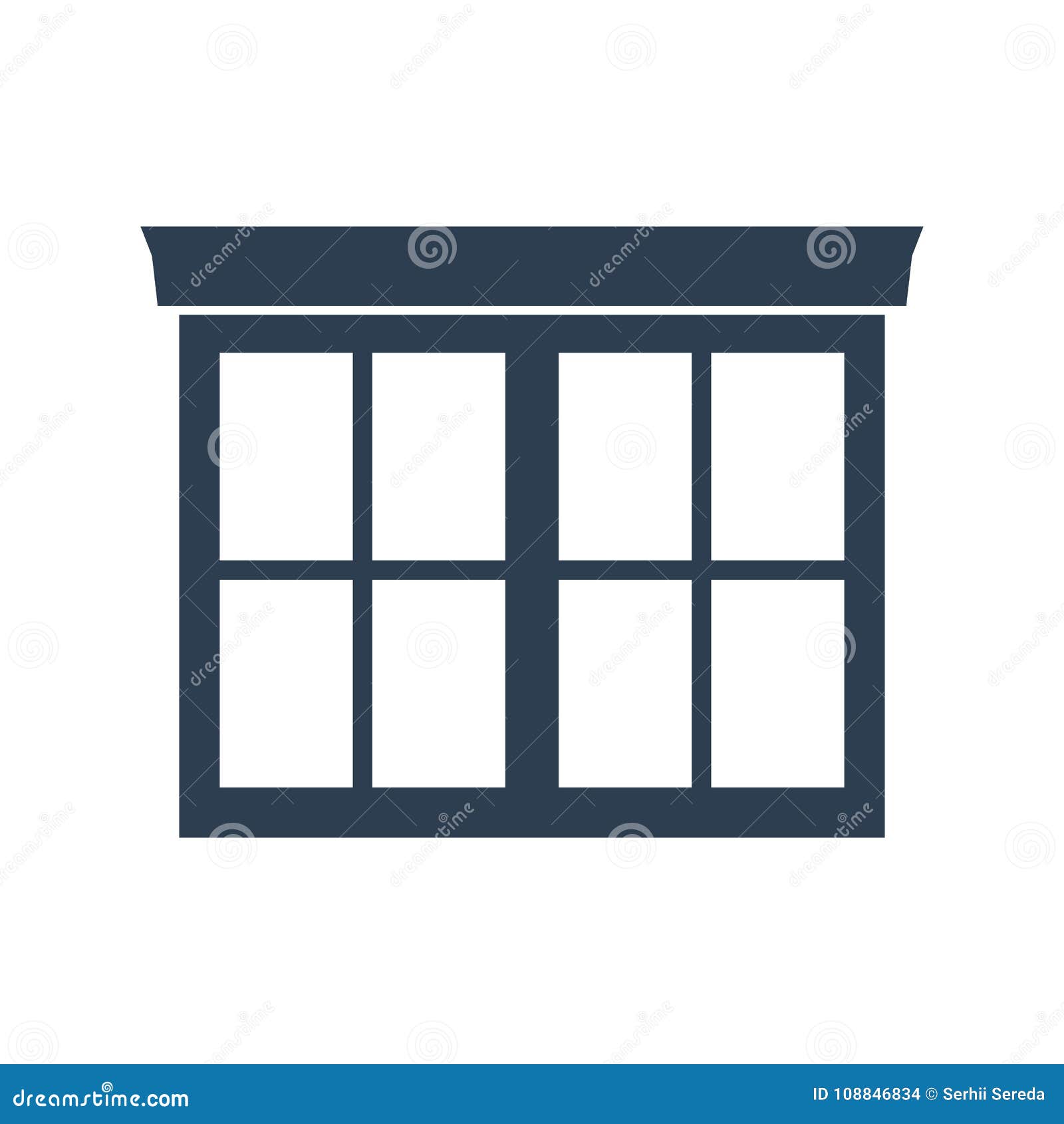 Window Icon on White Background. Stock Illustration - Illustration of ...