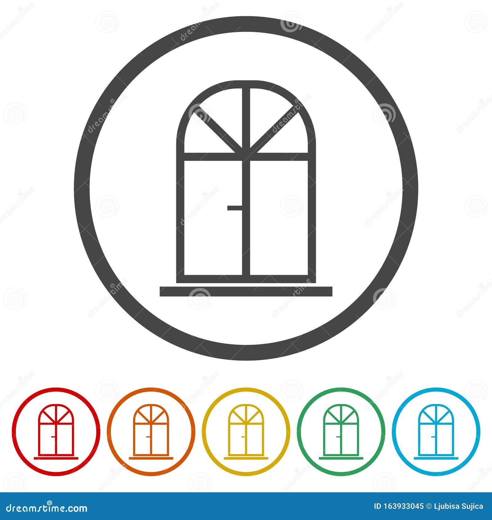 Window Icons Set Flat Graphic Design Stock Vector - Illustration of ...