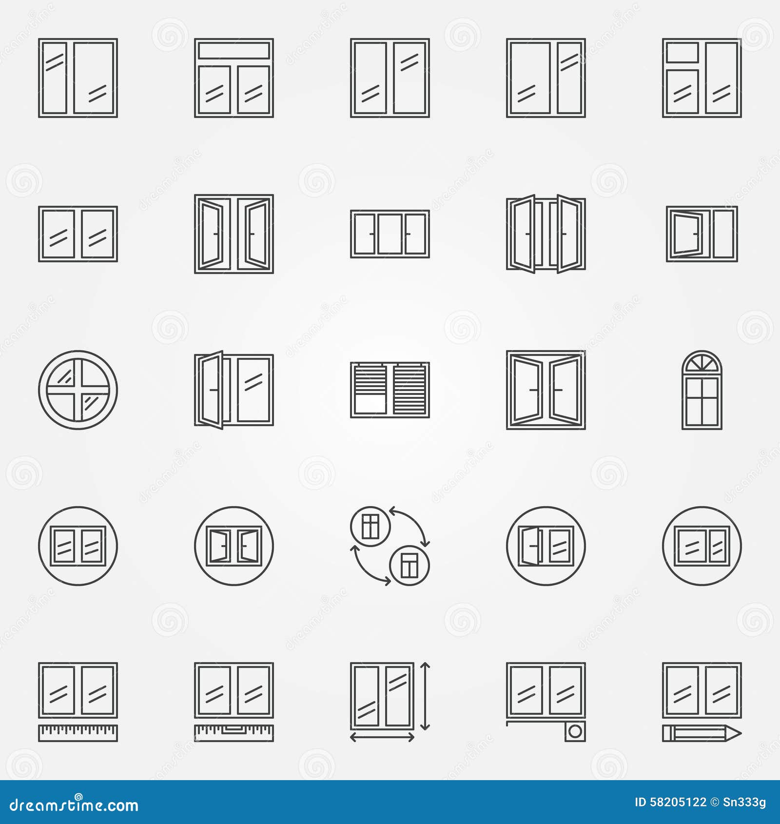 Window Icons Stock Vector - Image: 58205122
