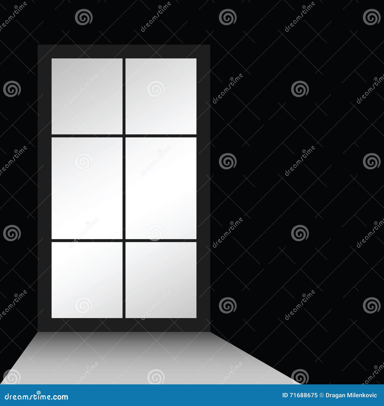 Window Illustration on Black Color Stock Vector - Illustration of door ...