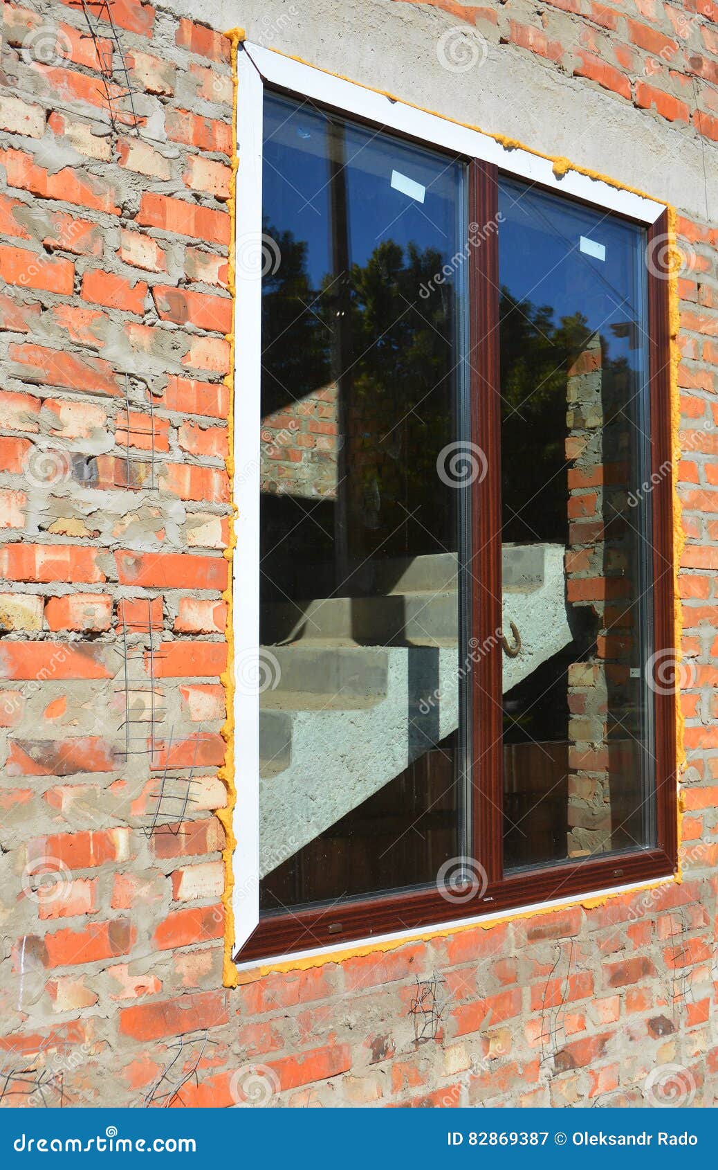 Lintel Construction. Rebar Steel Bars On New Home Construction Corner ...