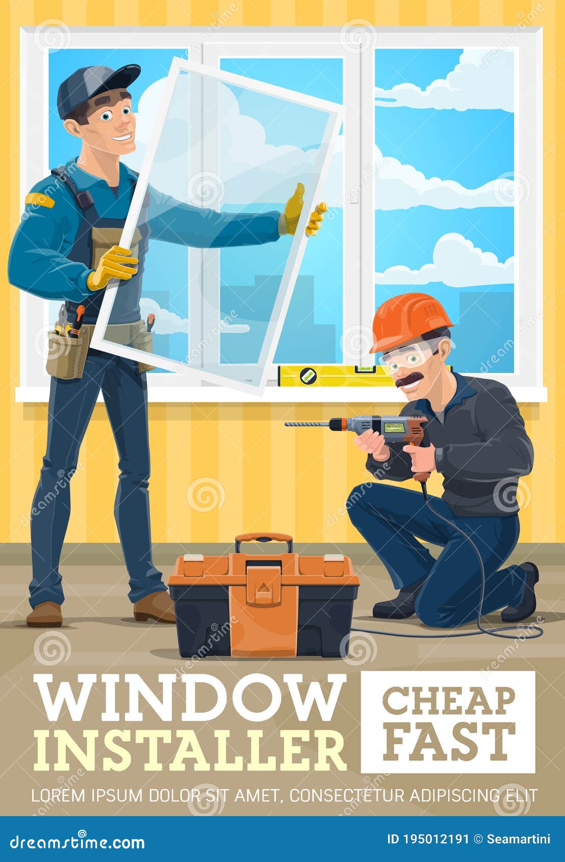 Window Installer Service Vector Advertising Banner Stock Vector ...