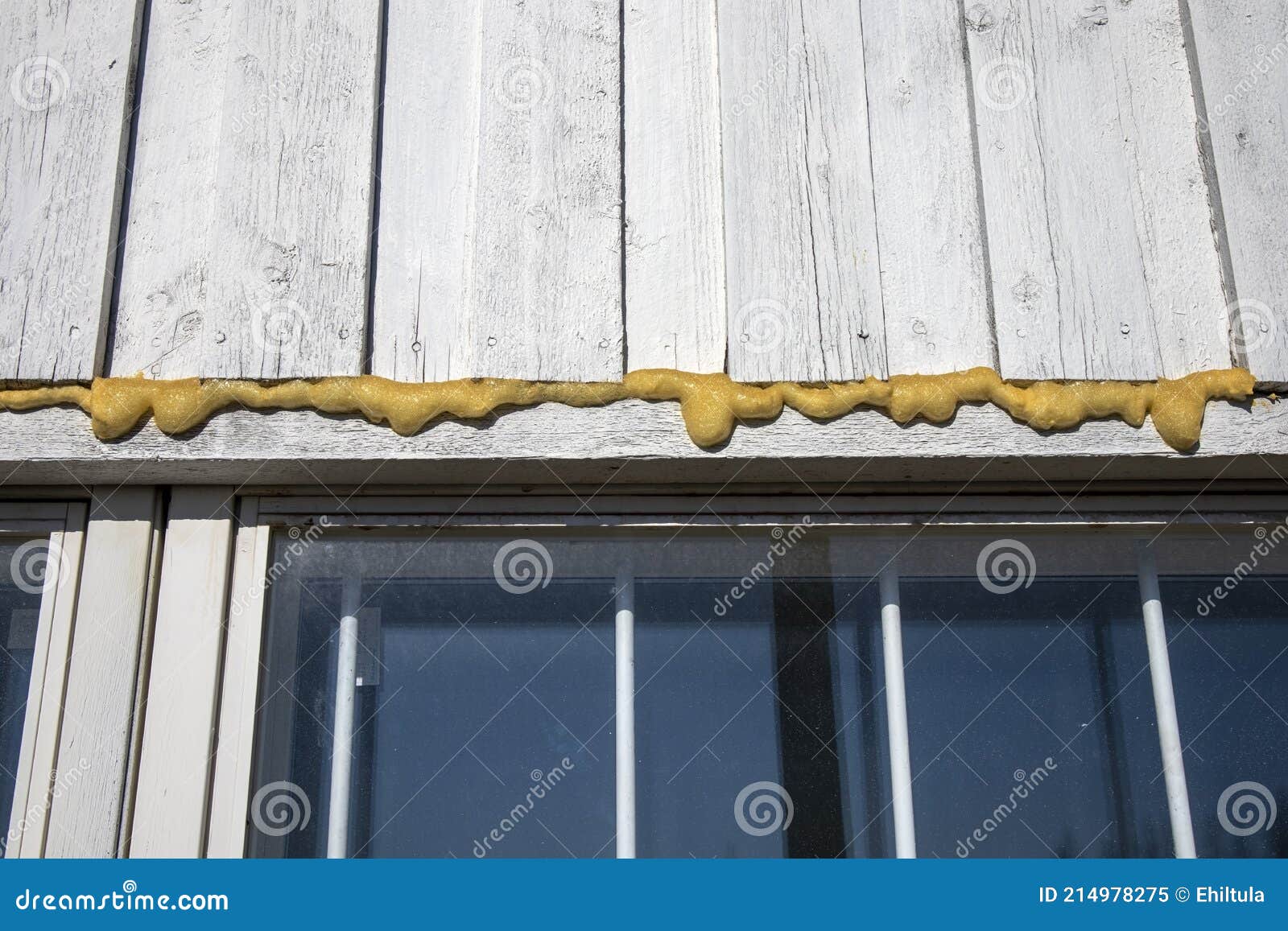 Window Insulation with Polyurethane Foam Stock Image - Image of ...