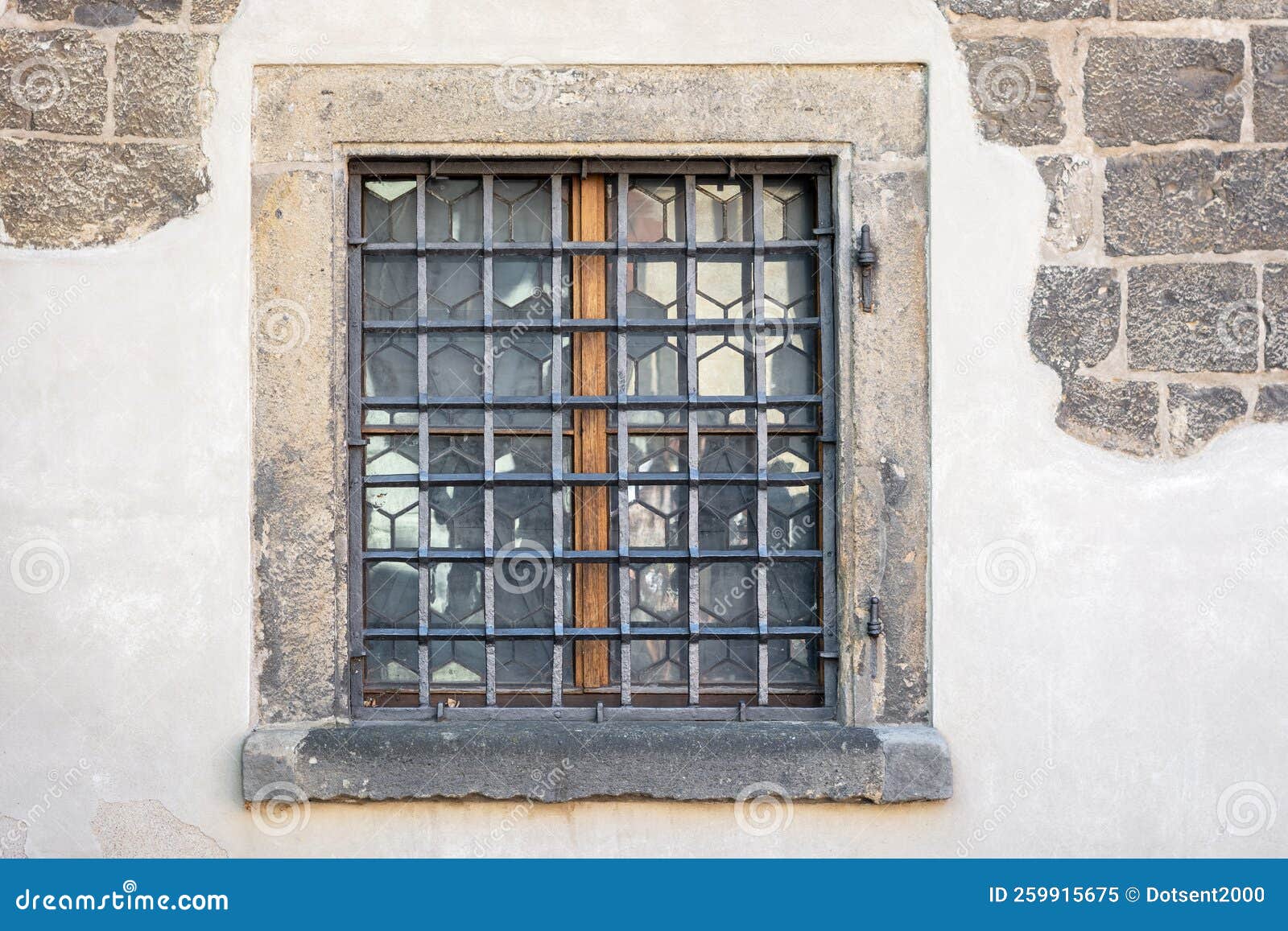 Window with iron bars stock image. Image of house, masonry - 259915675
