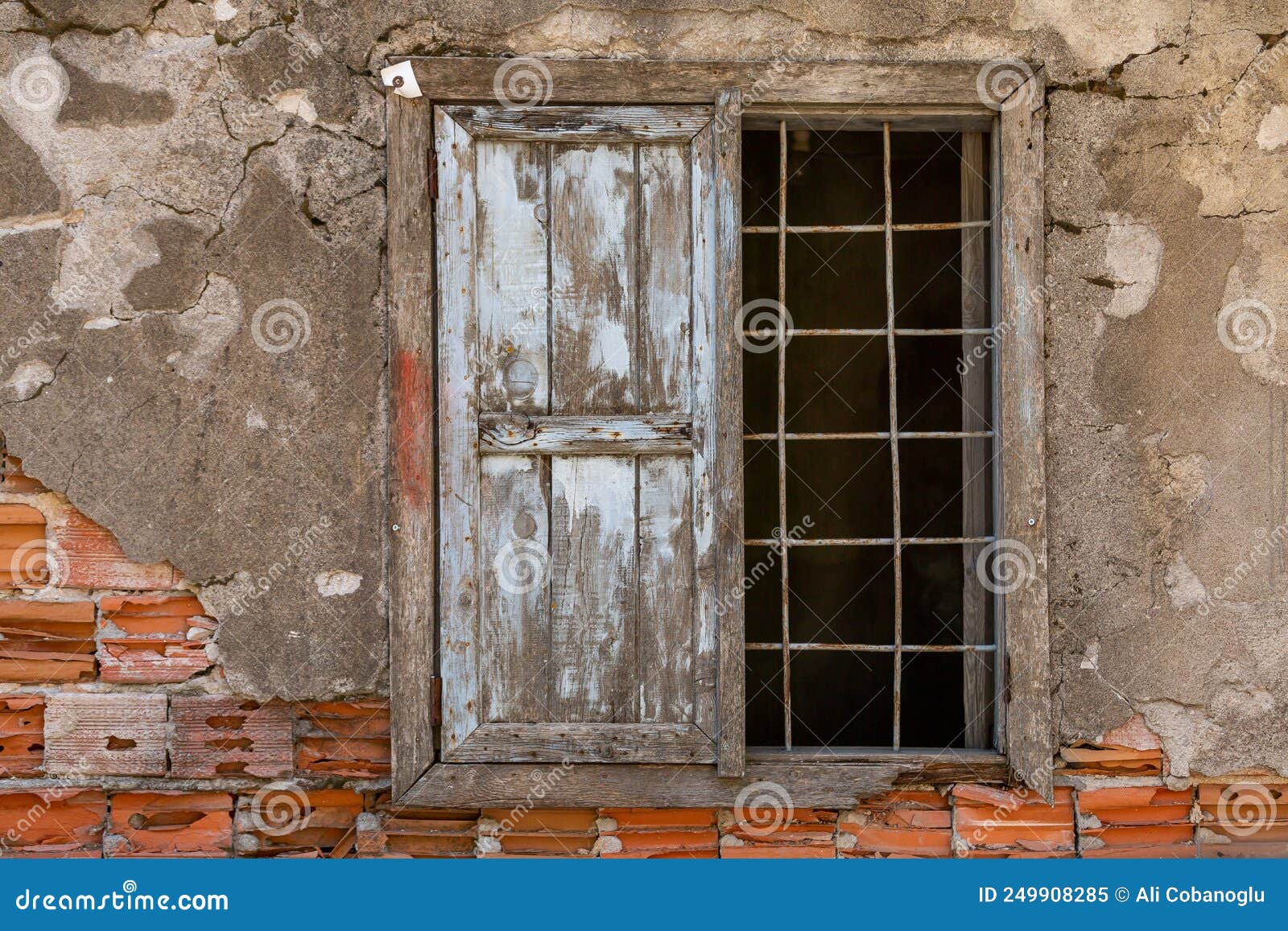Window and Iron Window Bars of an Old House Stock Image - Image of ...