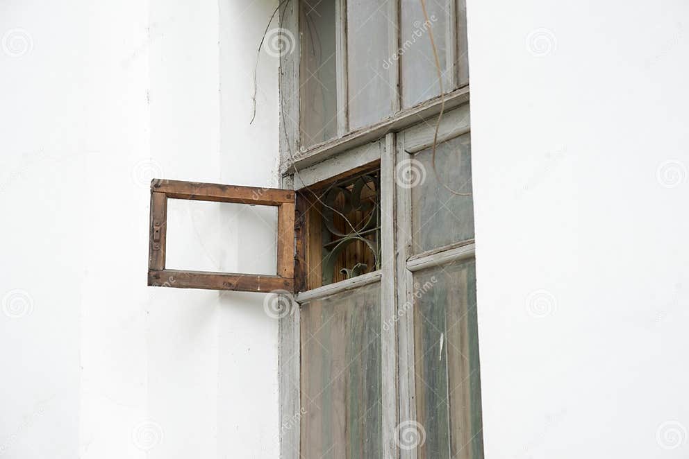 Window leaf open stock photo. Image of wooden, wall, open - 83314060