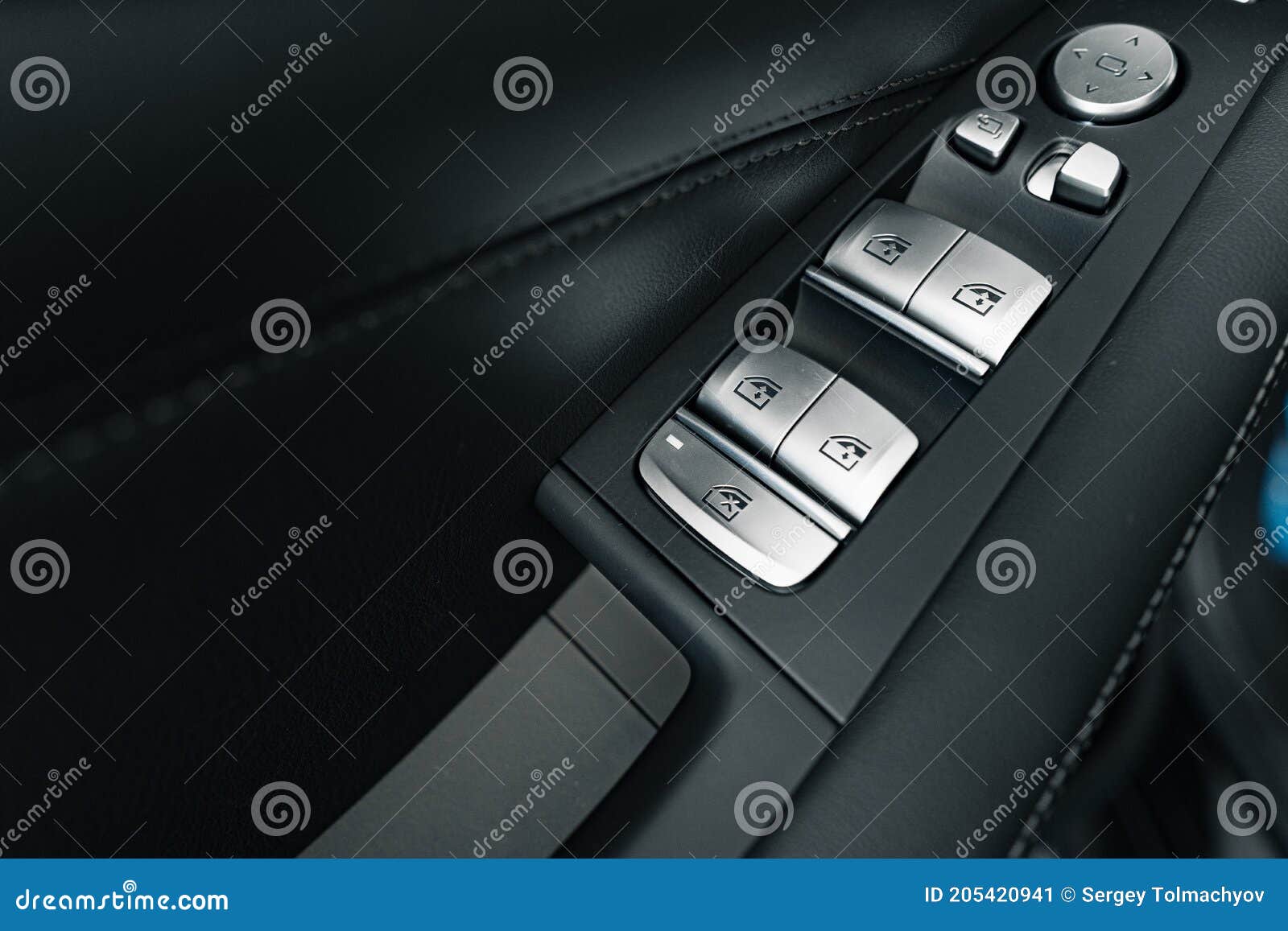 Window Lifter Button in a Luxury Car Stock Image - Image of automobile ...