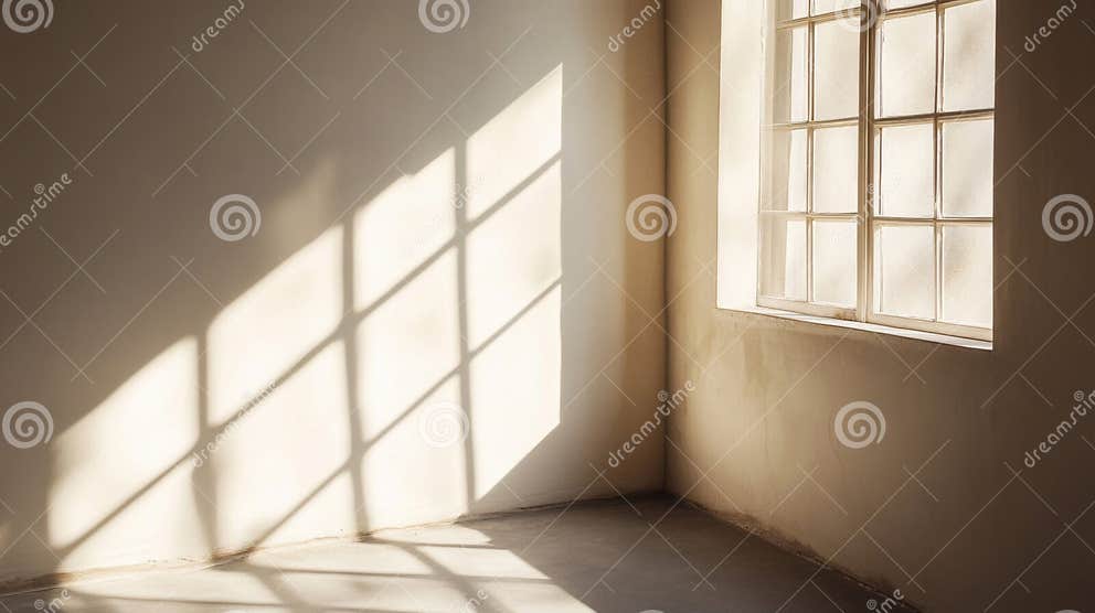 Window Light Casting a Shadow on a Corner Wall Stock Illustration ...