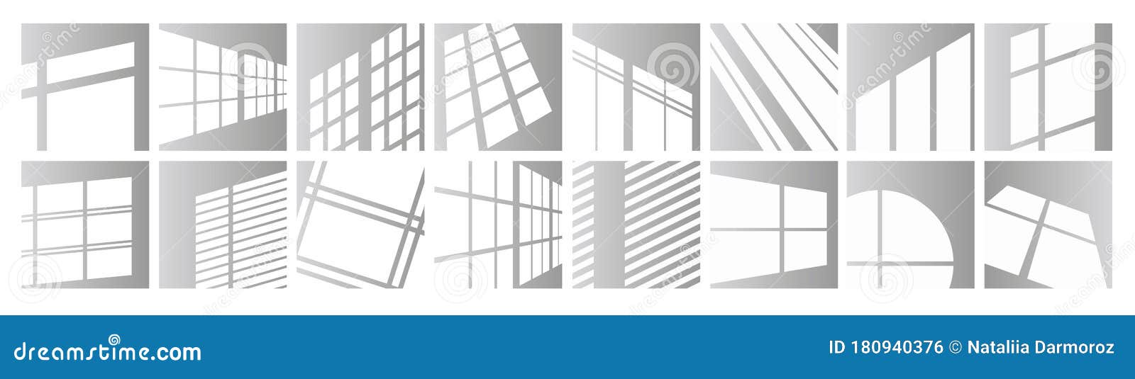 Window Light Vector Illustration Set, Sunlight Reflection of Window ...