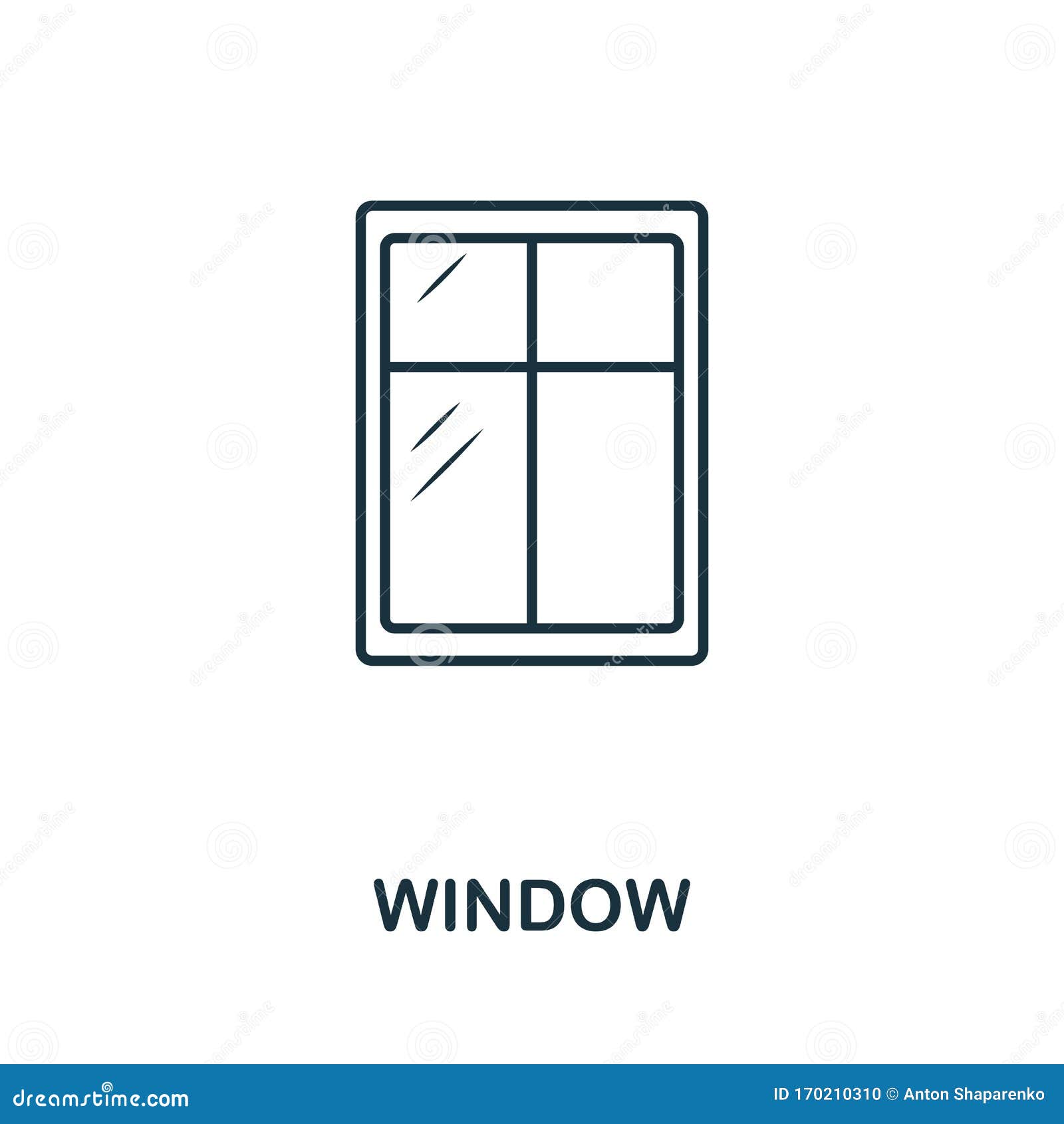 Window Line Icon. Thin Style Element from Construction Tools Icons ...