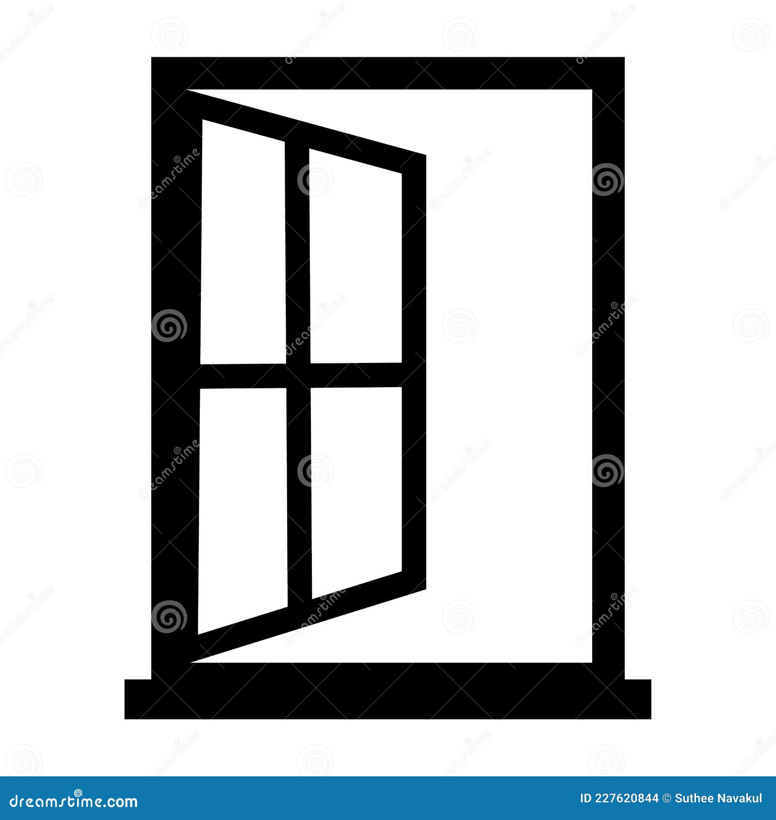 Window Linear Icon on White Background. Window Open Sign. Window Symbol ...