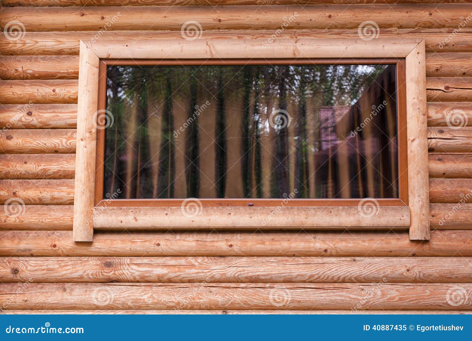 Window log house. stock image. Image of nature, front - 40887435