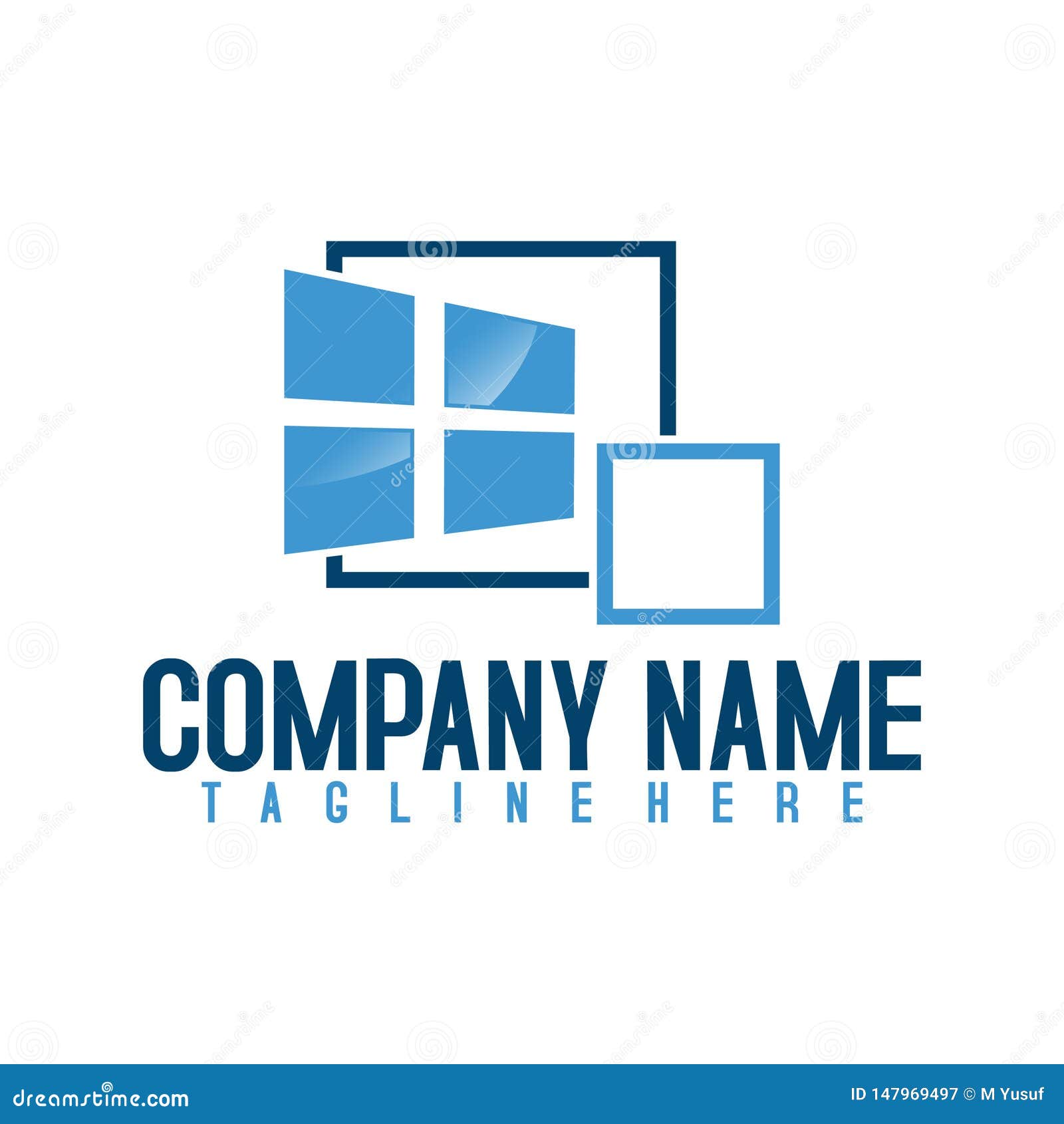 Logo Window, Door, Construction, House, Frames Isolated On A White ...