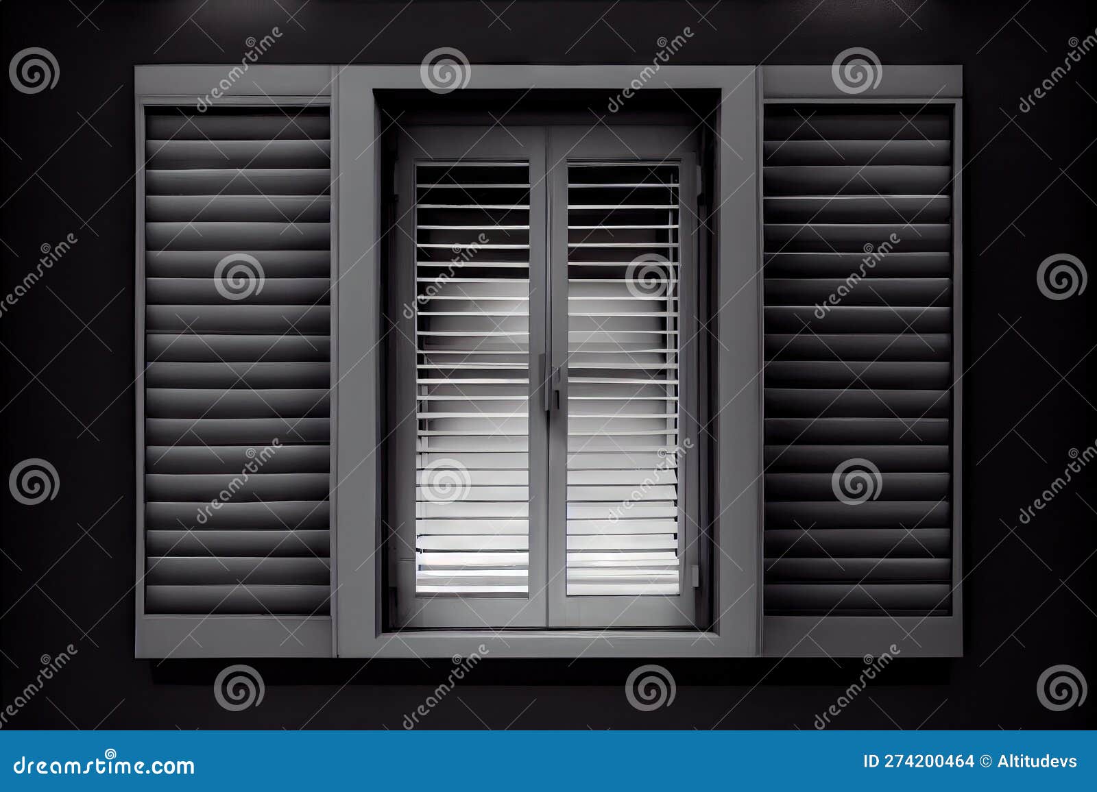 Window with Louver Doors that Can Be Rolled Up and Down, Providing ...