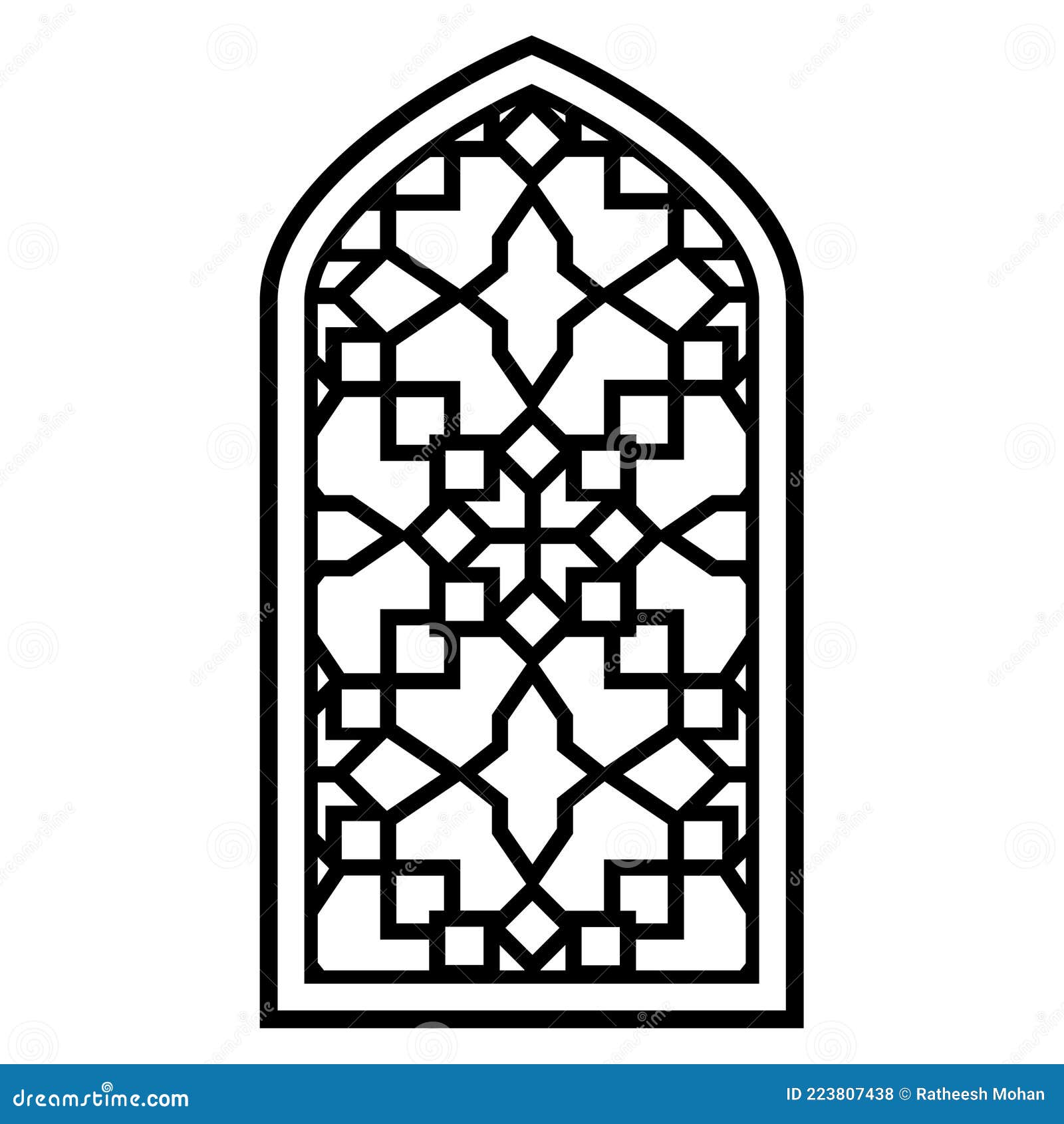 Window mashrabiya design stock vector. Illustration of ornate - 223807438