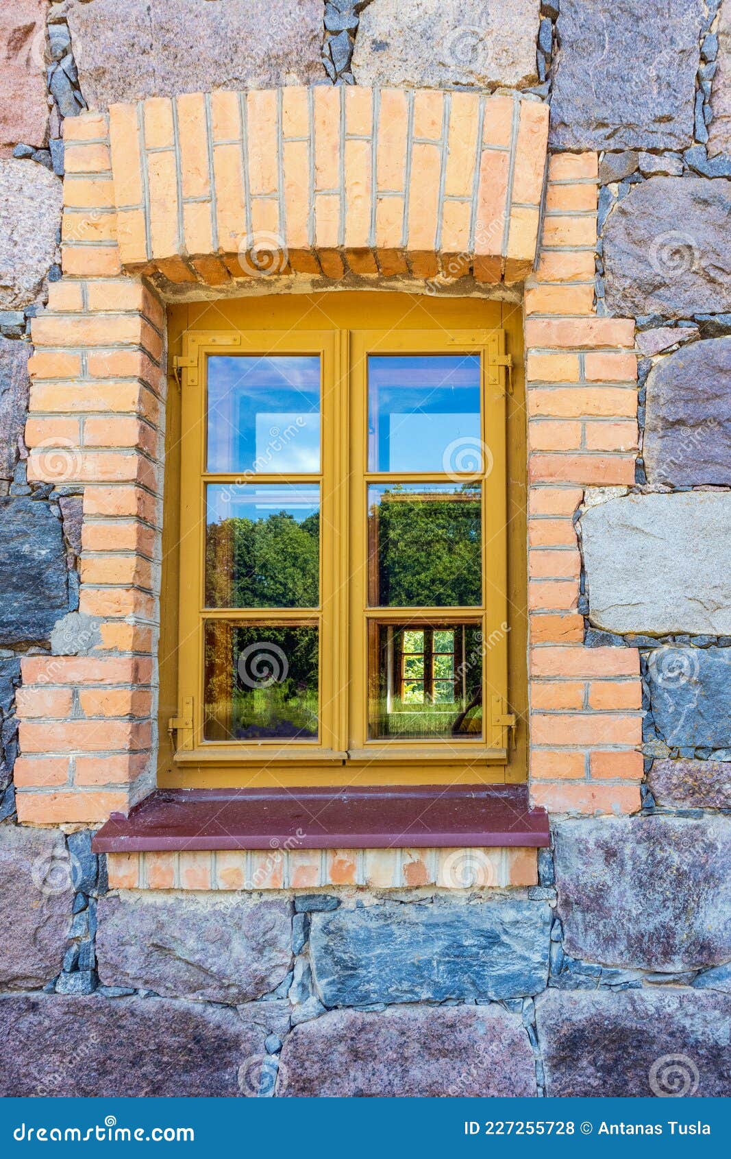 Window in the Masonry and Stone Wall Stock Photo - Image of material ...