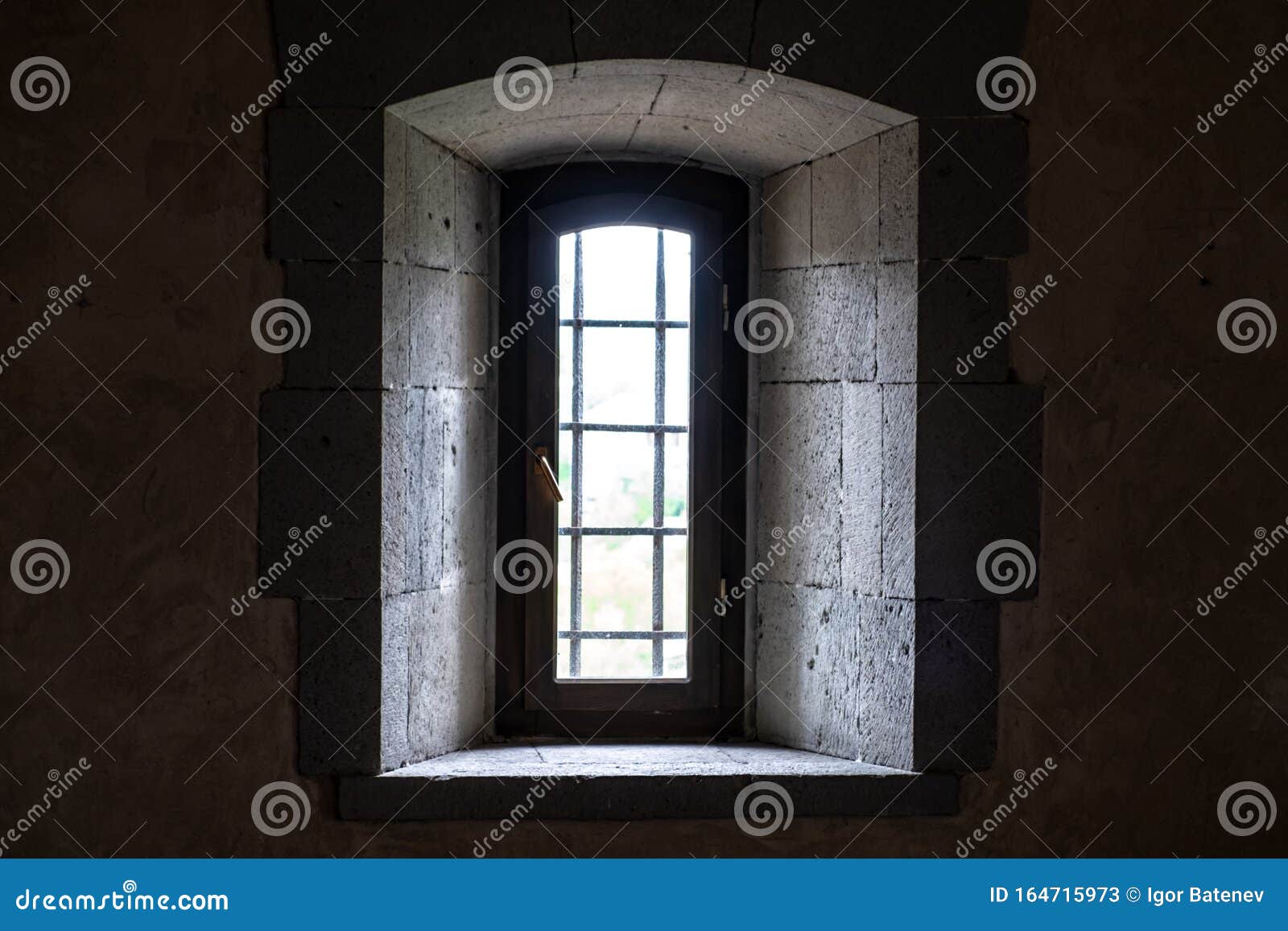 Window in the Medieval Fortress. Stock Image - Image of city, frame ...