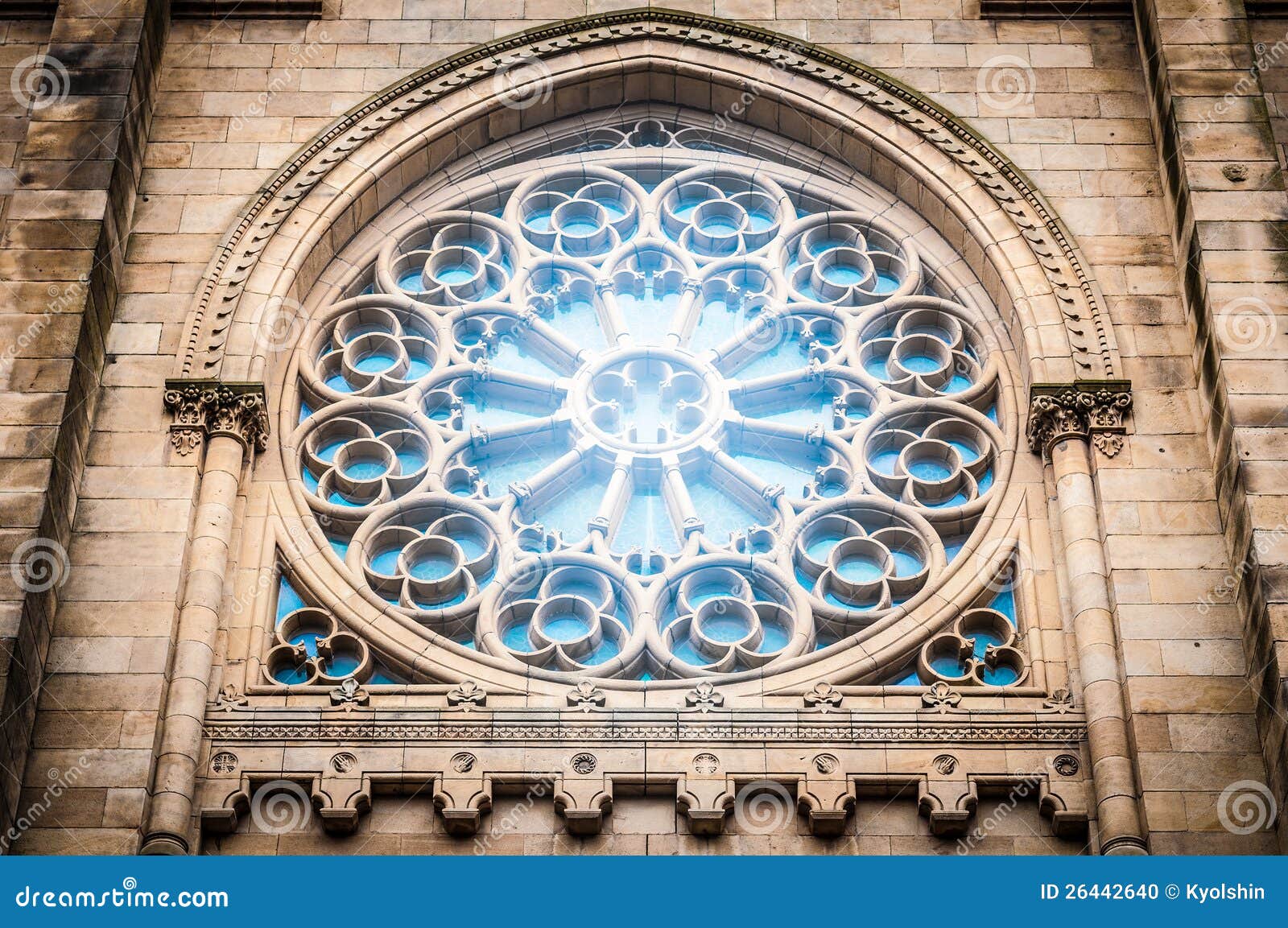 Window in Medieval Gothic Style in Spain, Europe. Stock Photo - Image ...