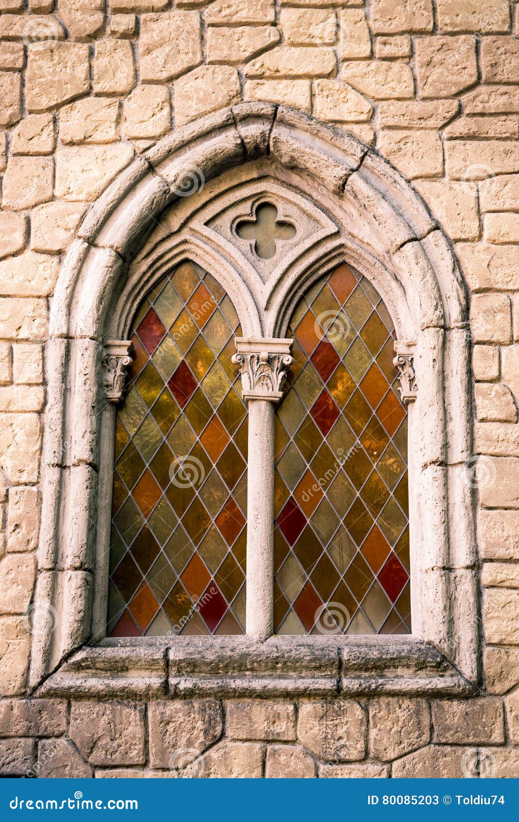 Window in medieval style. stock image. Image of europe - 80085203