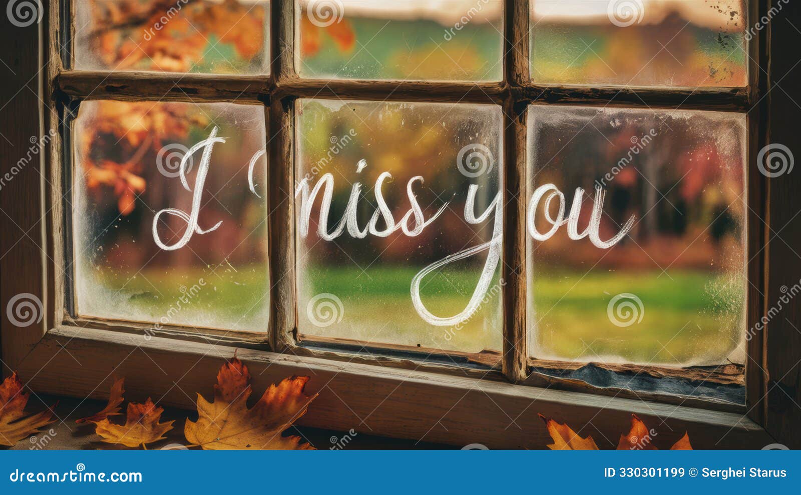 A Window with a Message Written on it that Says I Miss You, AI Stock ...