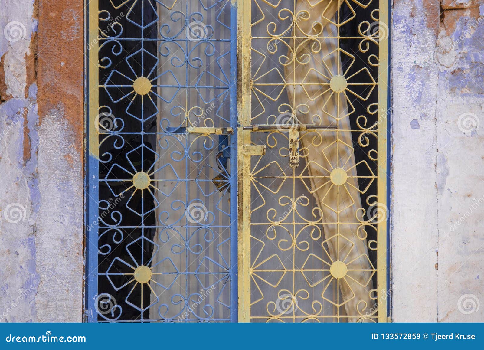 Window with Metal Work from a House in Jodhpur in India Stock Image ...