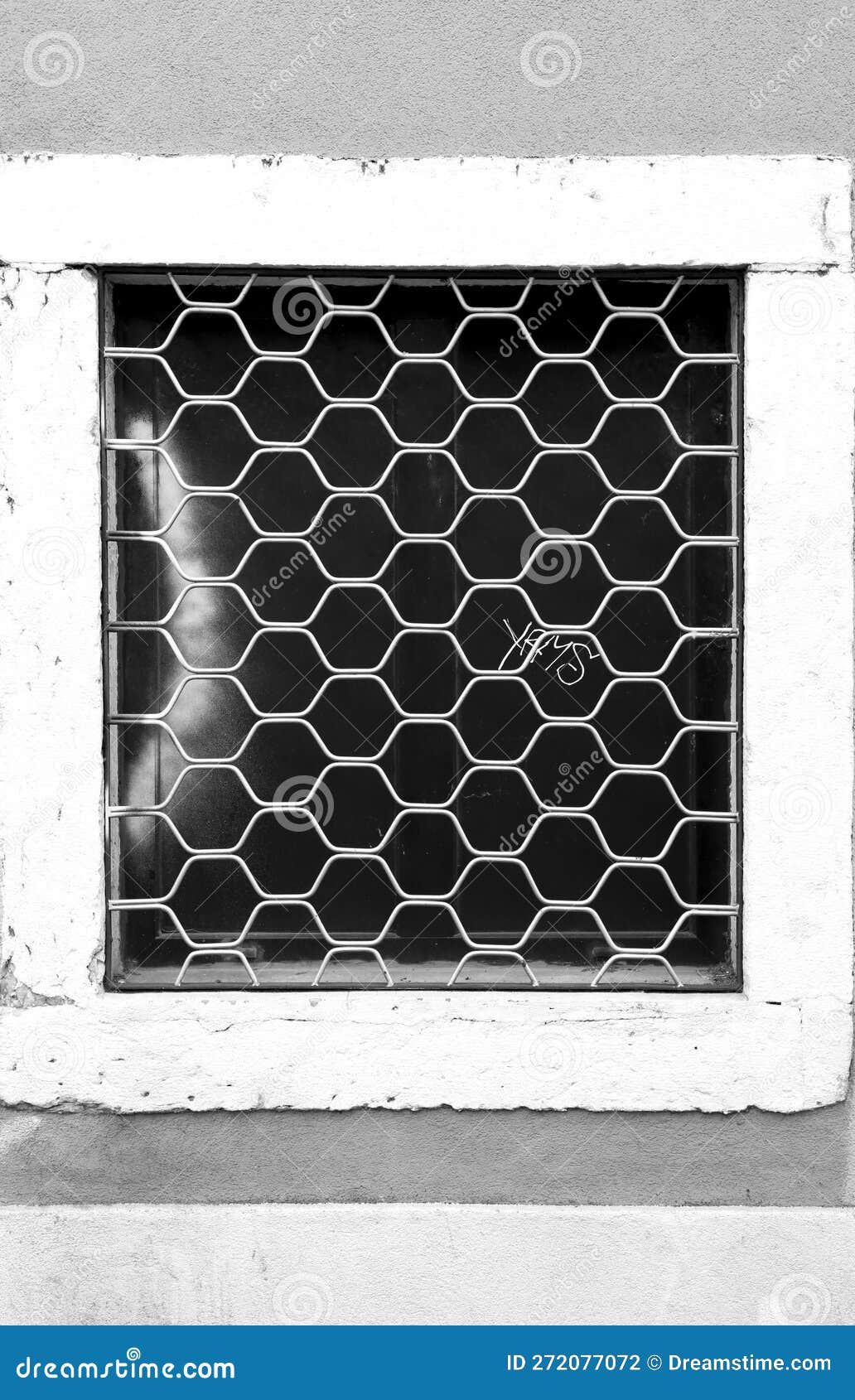 Window with Metalized Abstract and Symmetrical Grid Stock Photo - Image ...