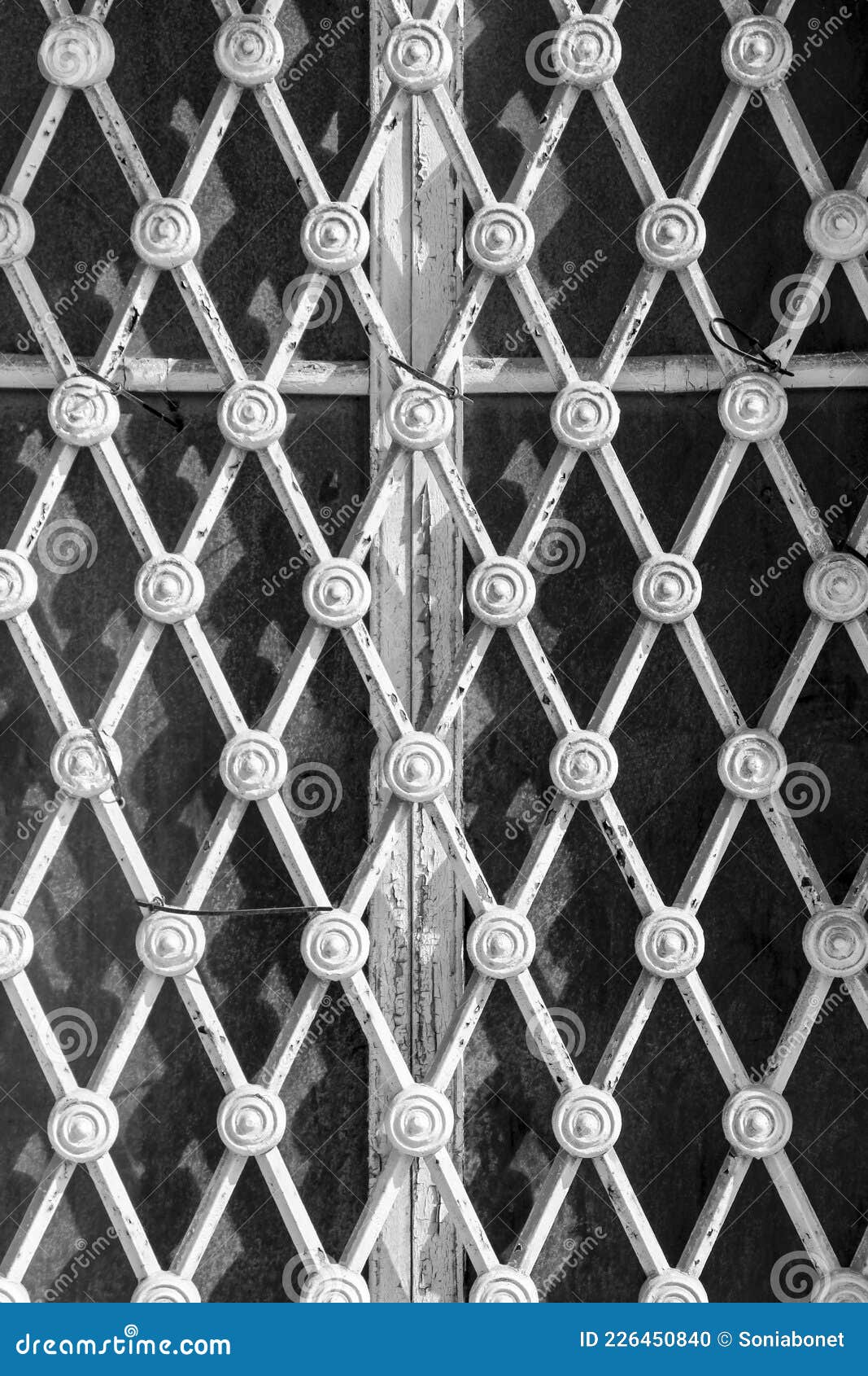 Window with Metalized Abstract and Symmetrical Grid Stock Photo - Image ...