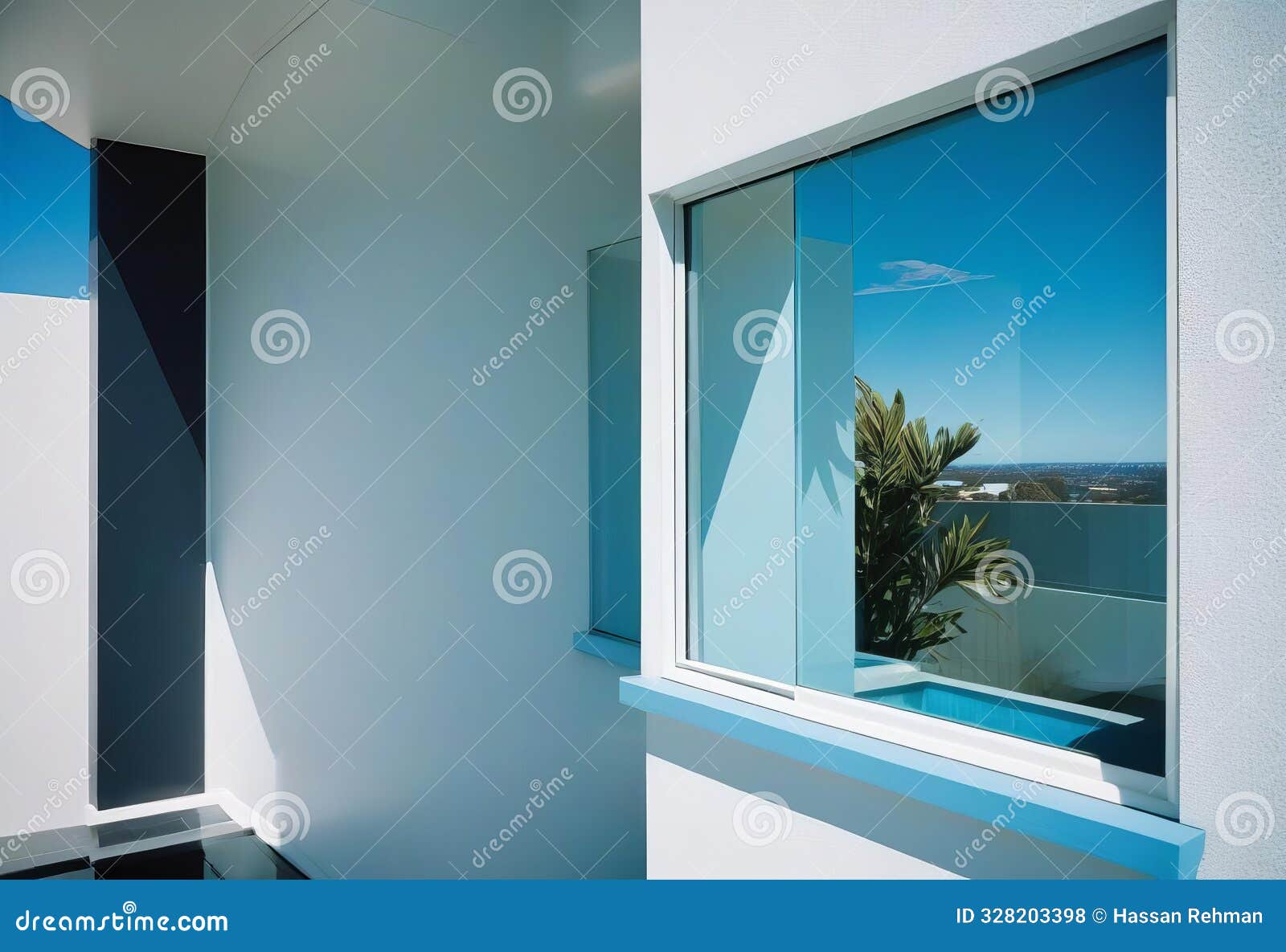 A Window and Mirror on the Wall of a House Stock Illustration ...