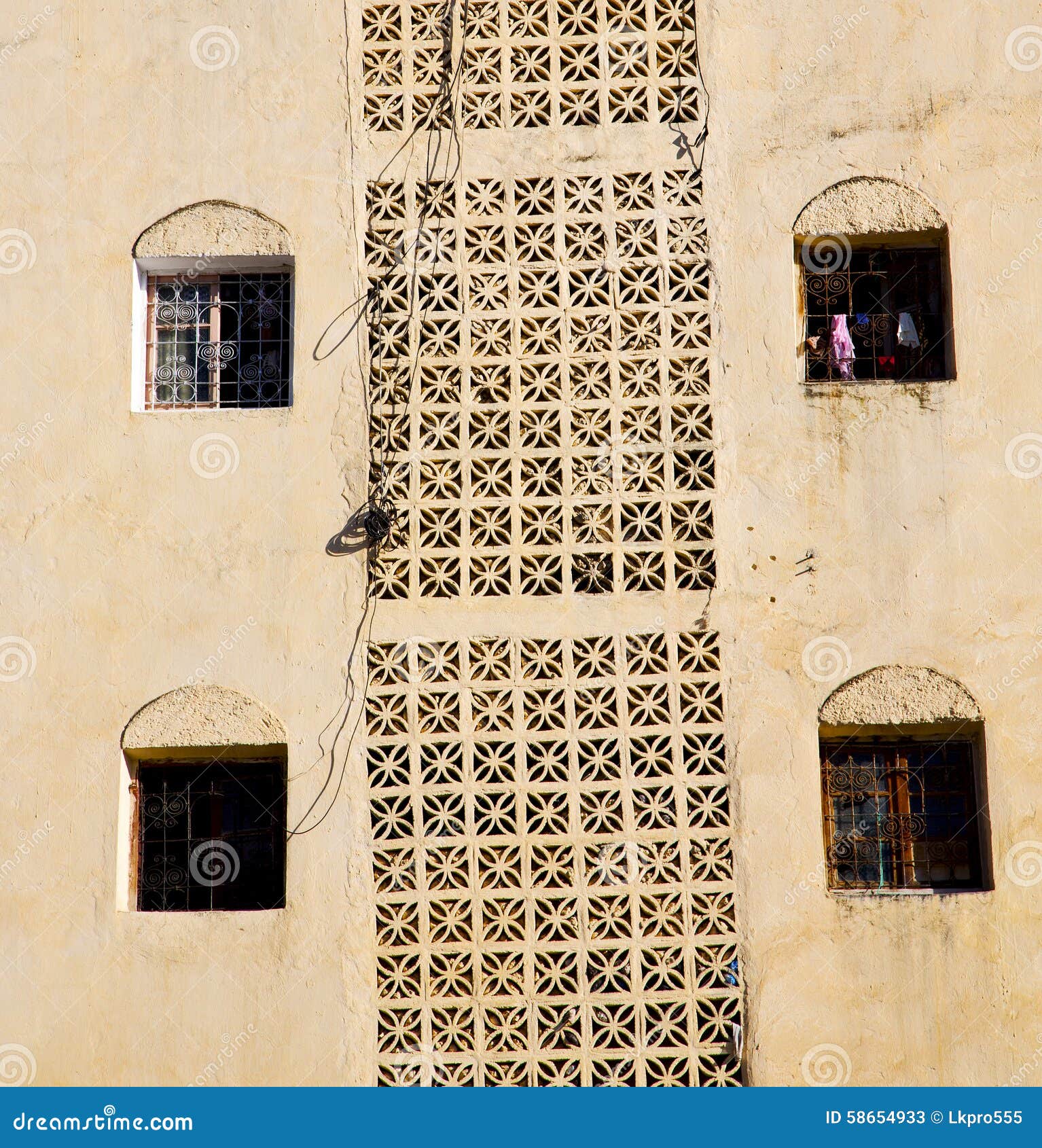 Window in Morocco Africa and Old Construction Wal Brick Histori Stock ...