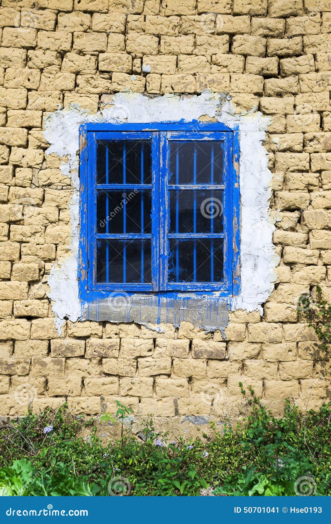 Window in mud wall stock image. Image of green, window - 50701041