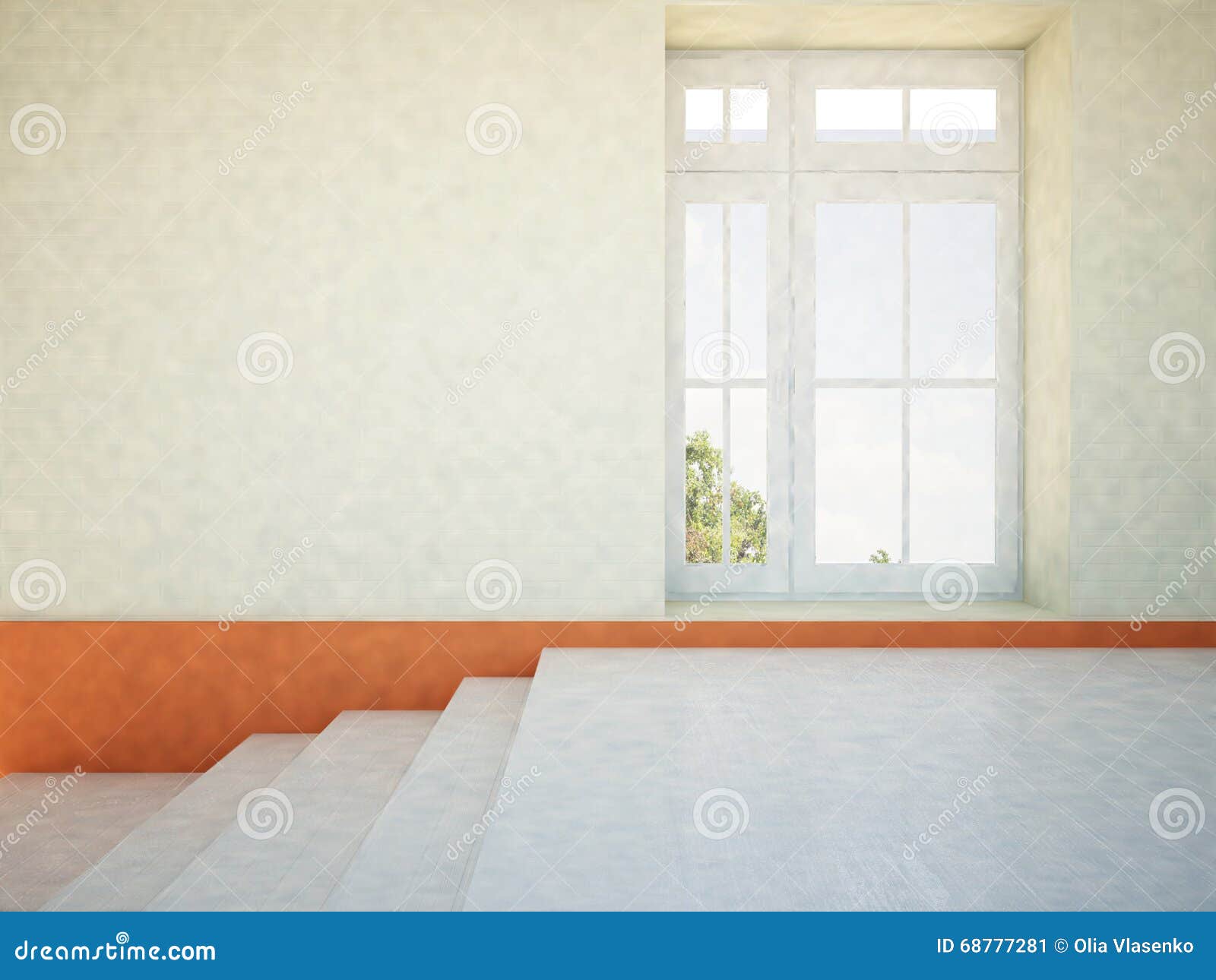 Window near the stairs, stock illustration. Illustration of parquet ...