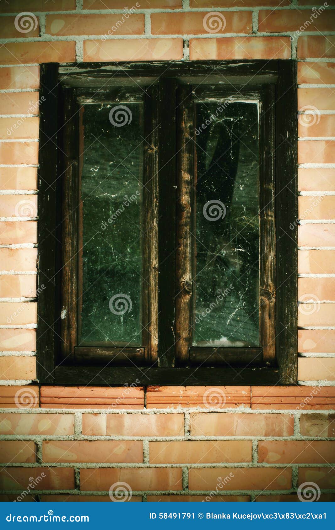 Window of the Old Brick Building. Stock Image - Image of house ...