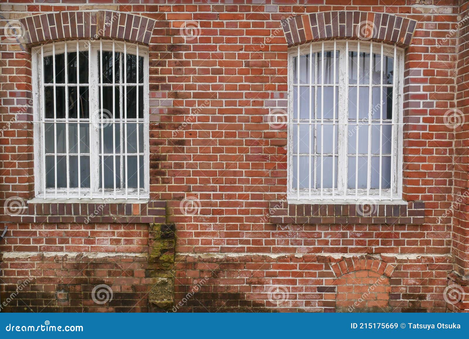 Window of the Old Brick Building Stock Image - Image of retro ...