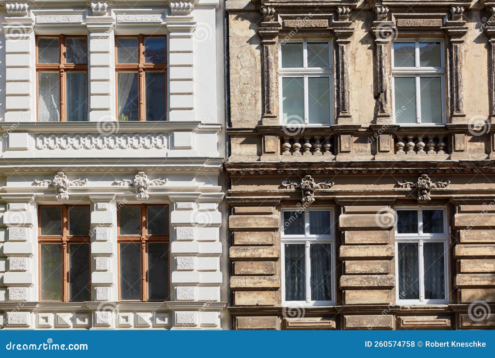 Window in Old Building Facade before and after Energetic Renovation ...