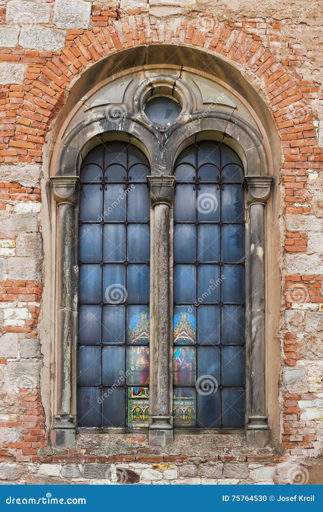Window of the Old Catholic Church Stock Photo - Image of interior ...