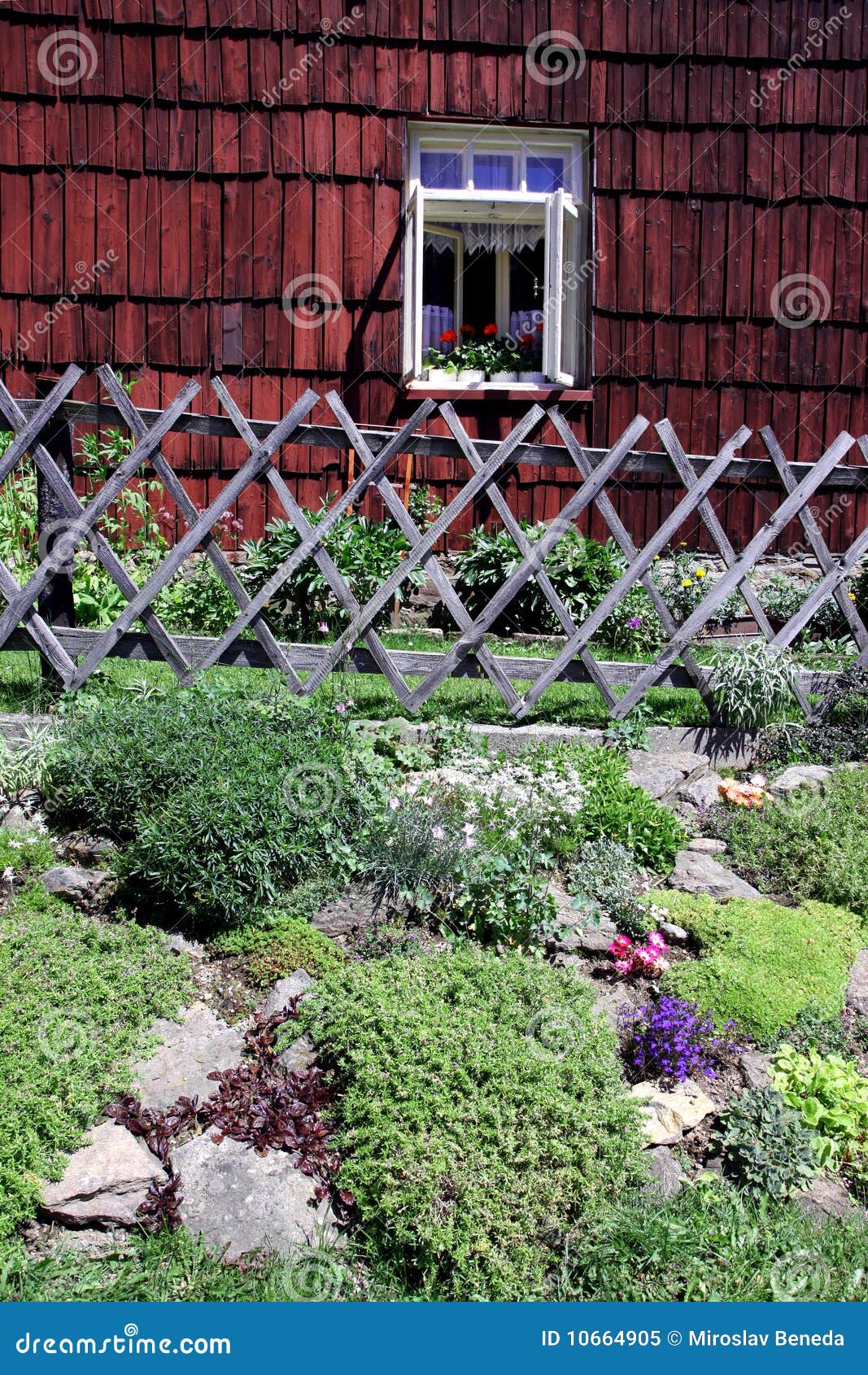 Window Old Cottage with Garden Stock Image - Image of architecture ...