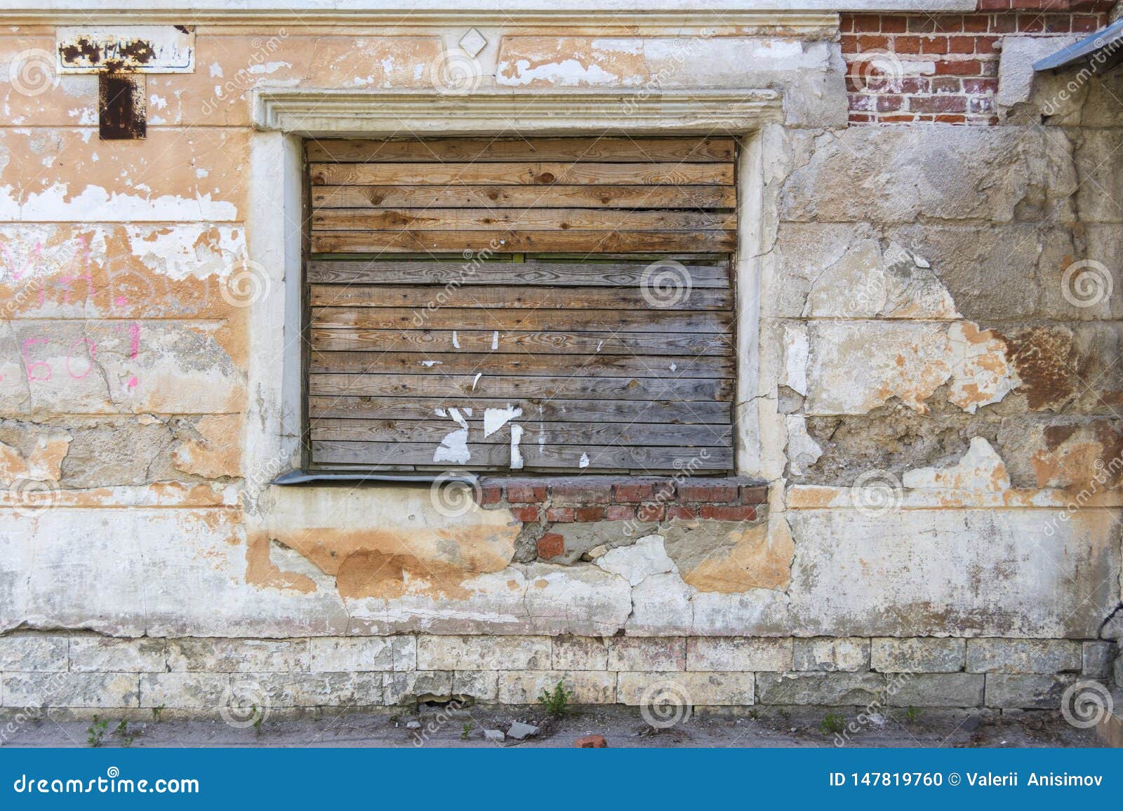 The Window in the Old House Boarded Up Stock Photo - Image of home ...