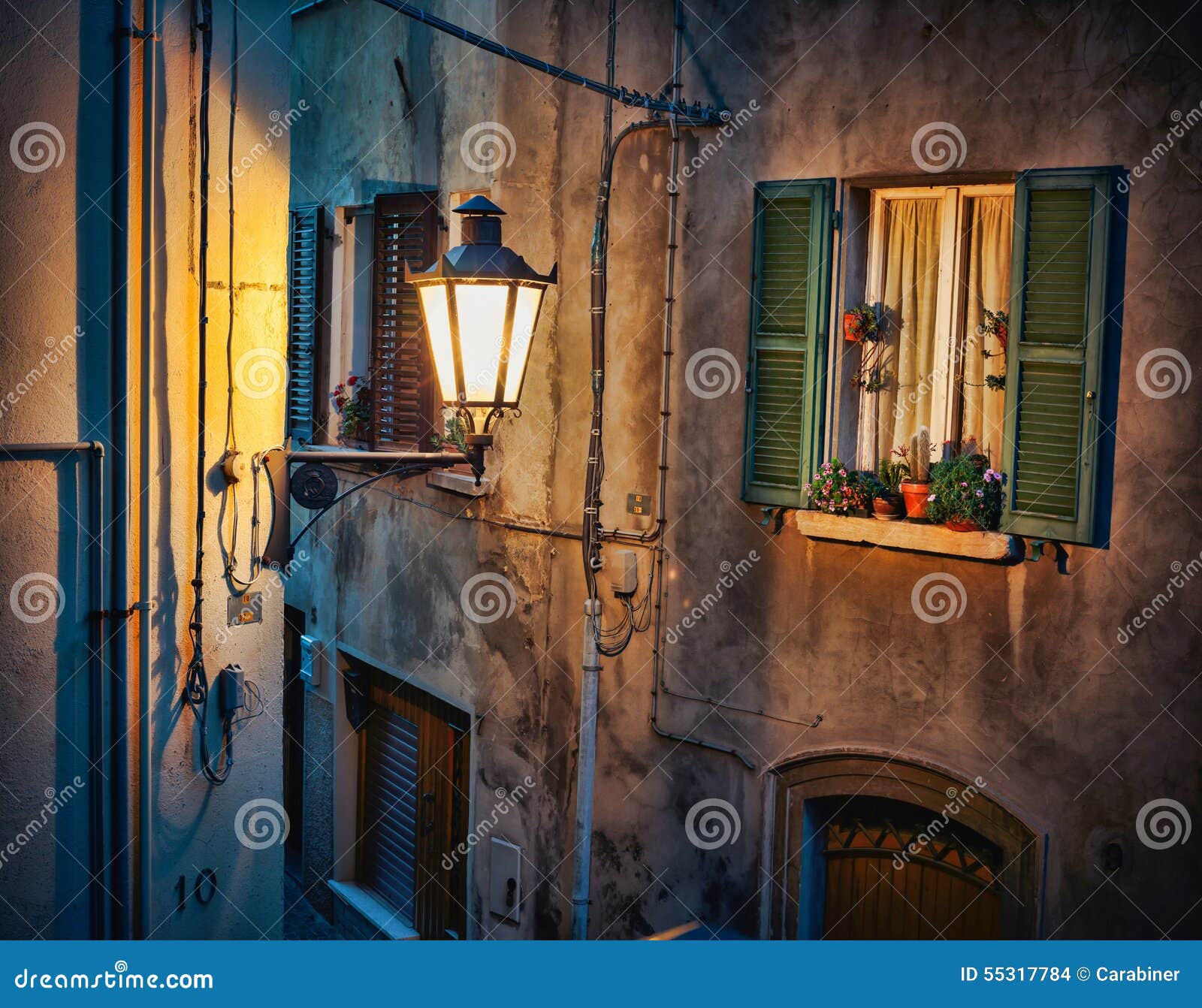 Window in Old House at Night Stock Photo - Image of italian, home: 55317784