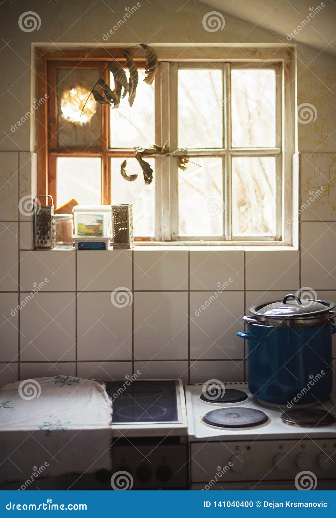 Window and Old Kitchen stock photo. Image of equipment - 141040400