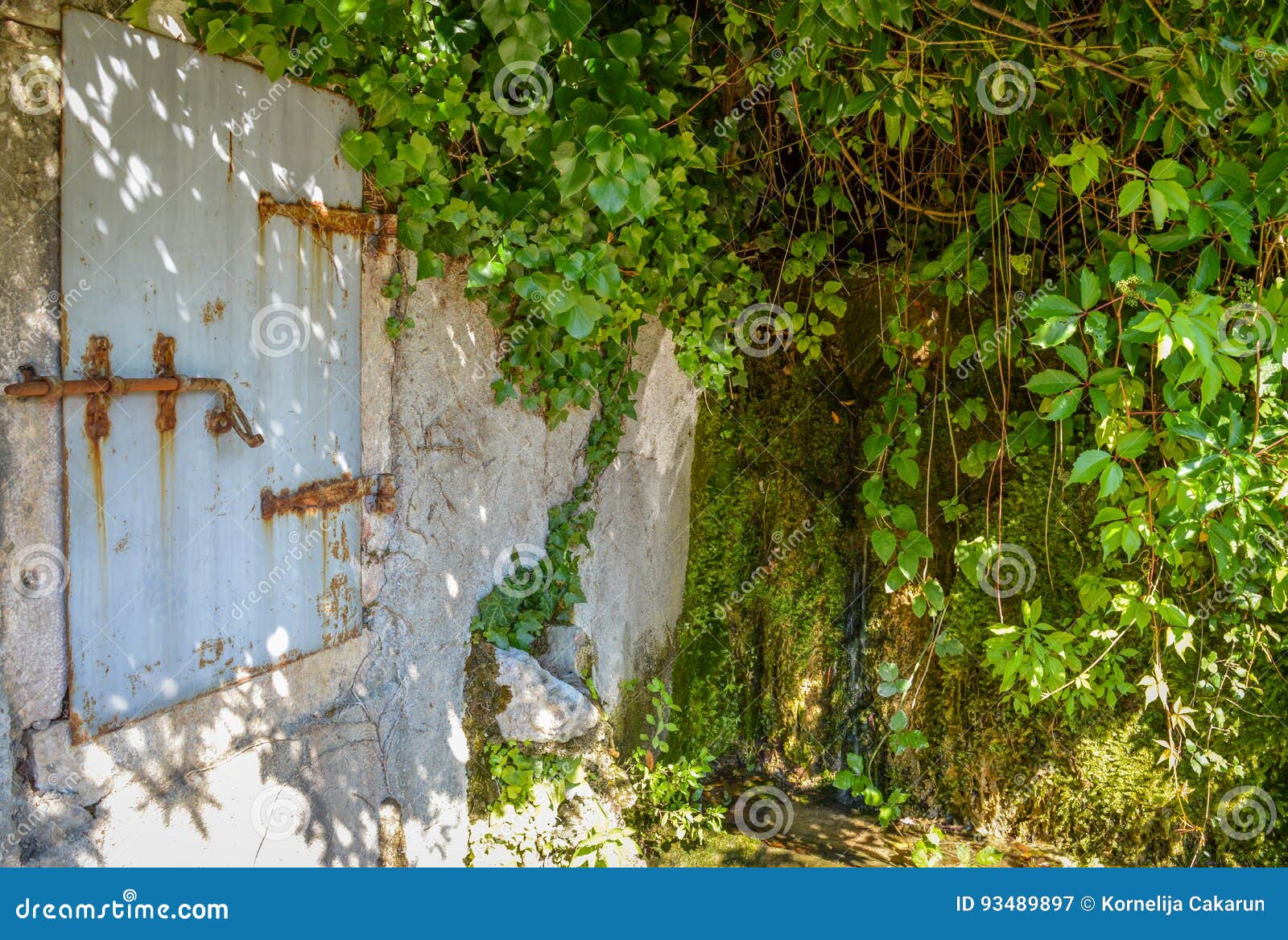 A Window with Old, Metal Shutters Stock Image - Image of outdoor ...