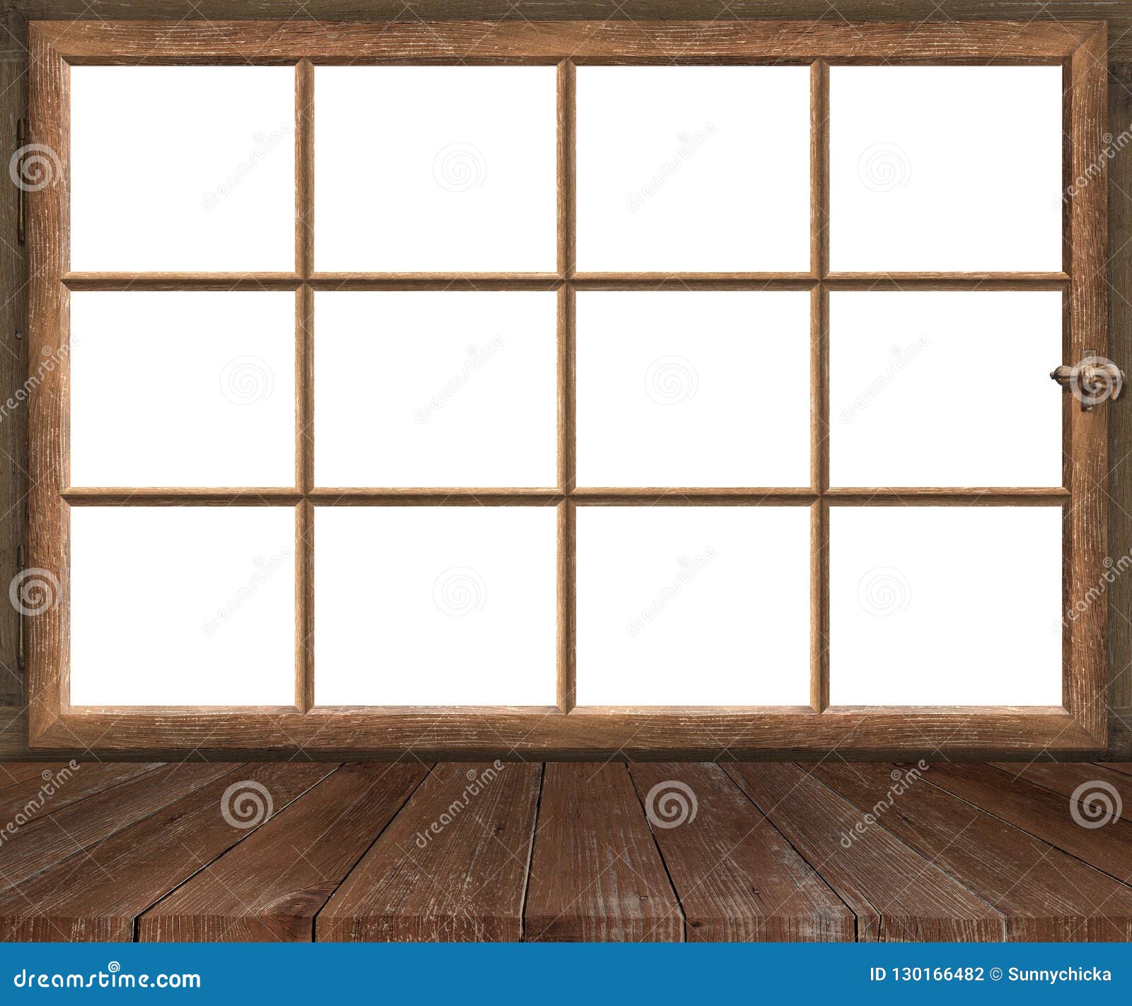 Window Old Wood Window Frame Sprouts Vintage White Stock Photo - Image ...