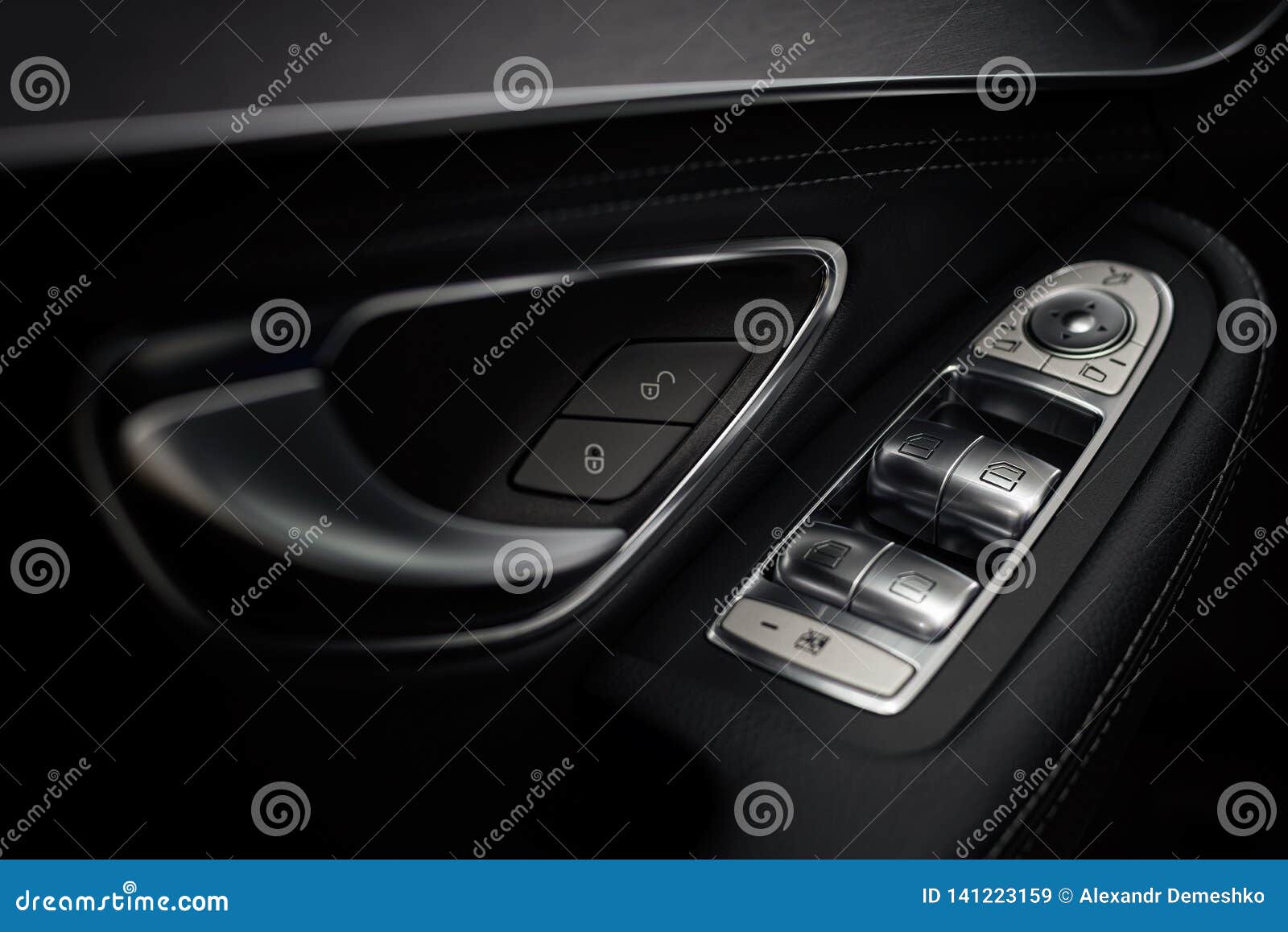 Window Open Close Control Button in Car. Stock Image - Image of drive ...