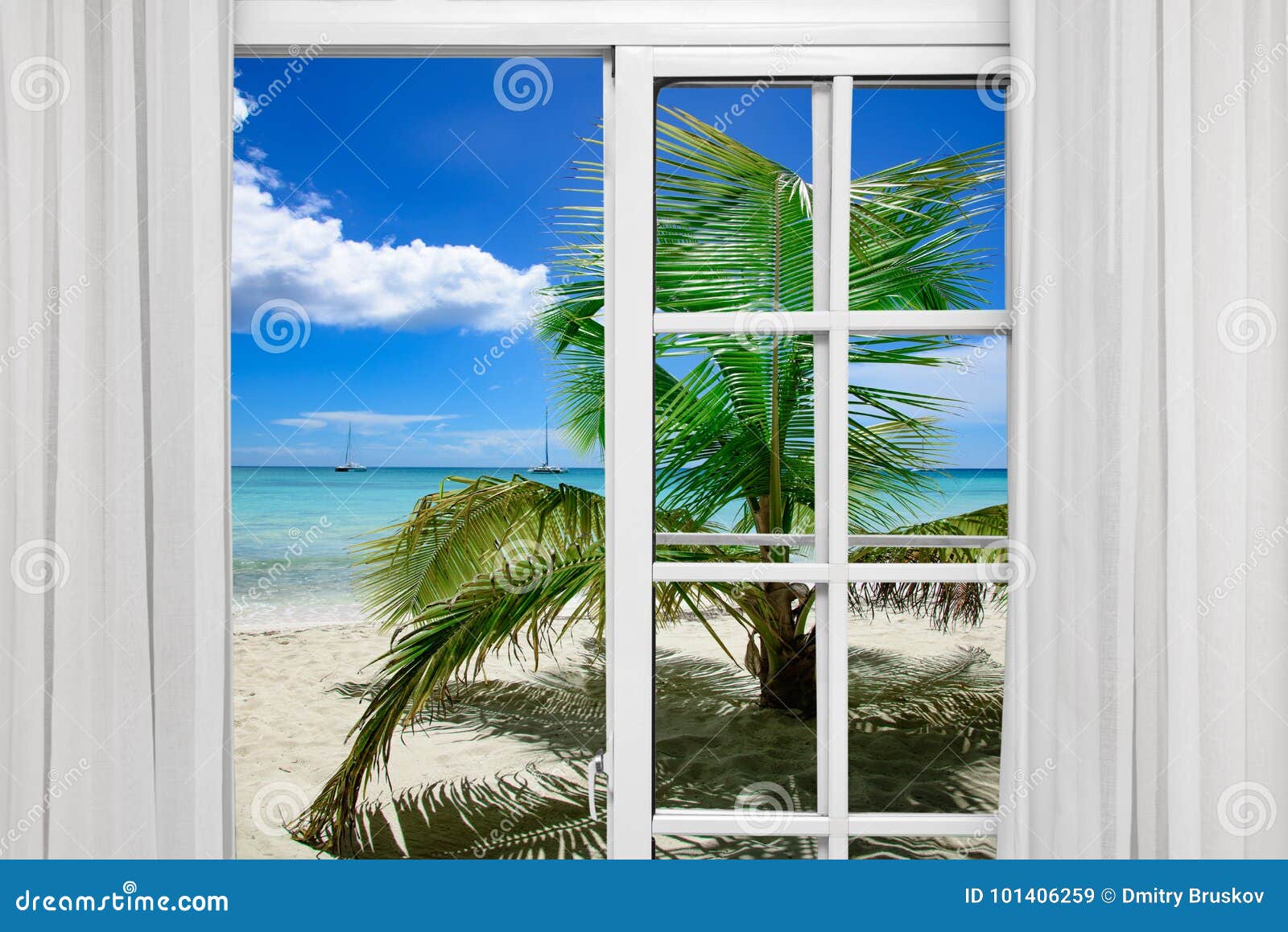 Window open palm beach stock image. Image of coast, opportunity - 101406259