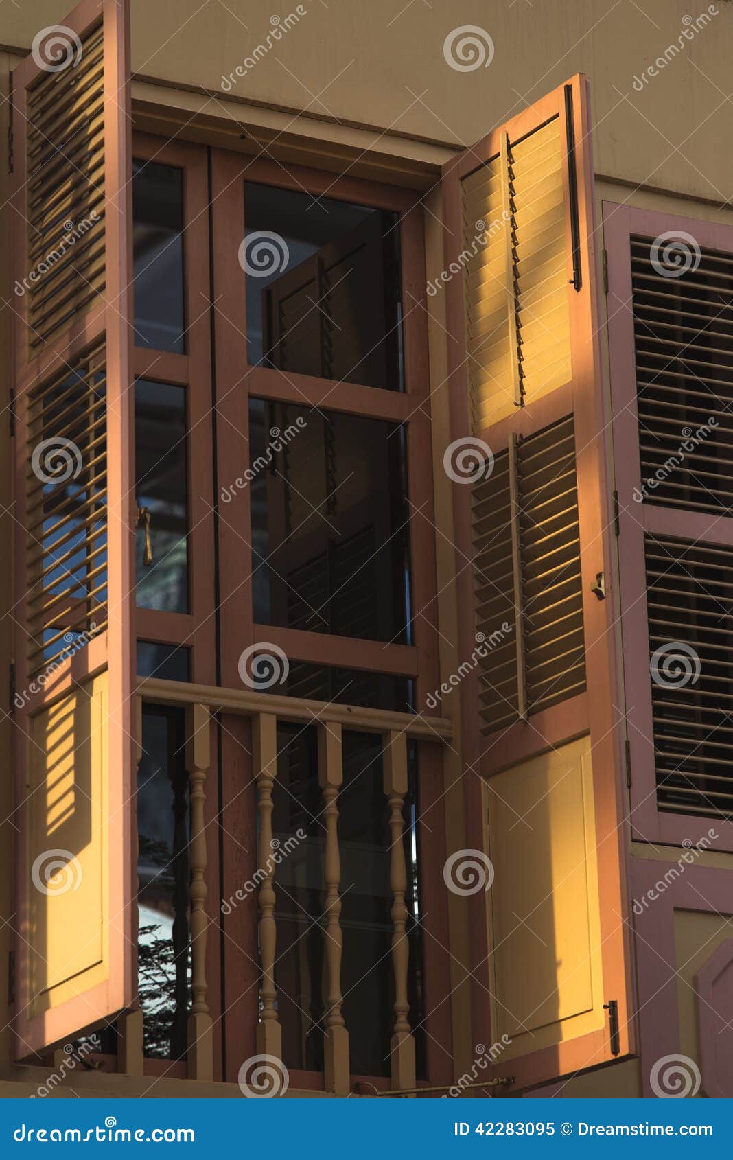 Window with open shutter stock image. Image of evening - 42283095